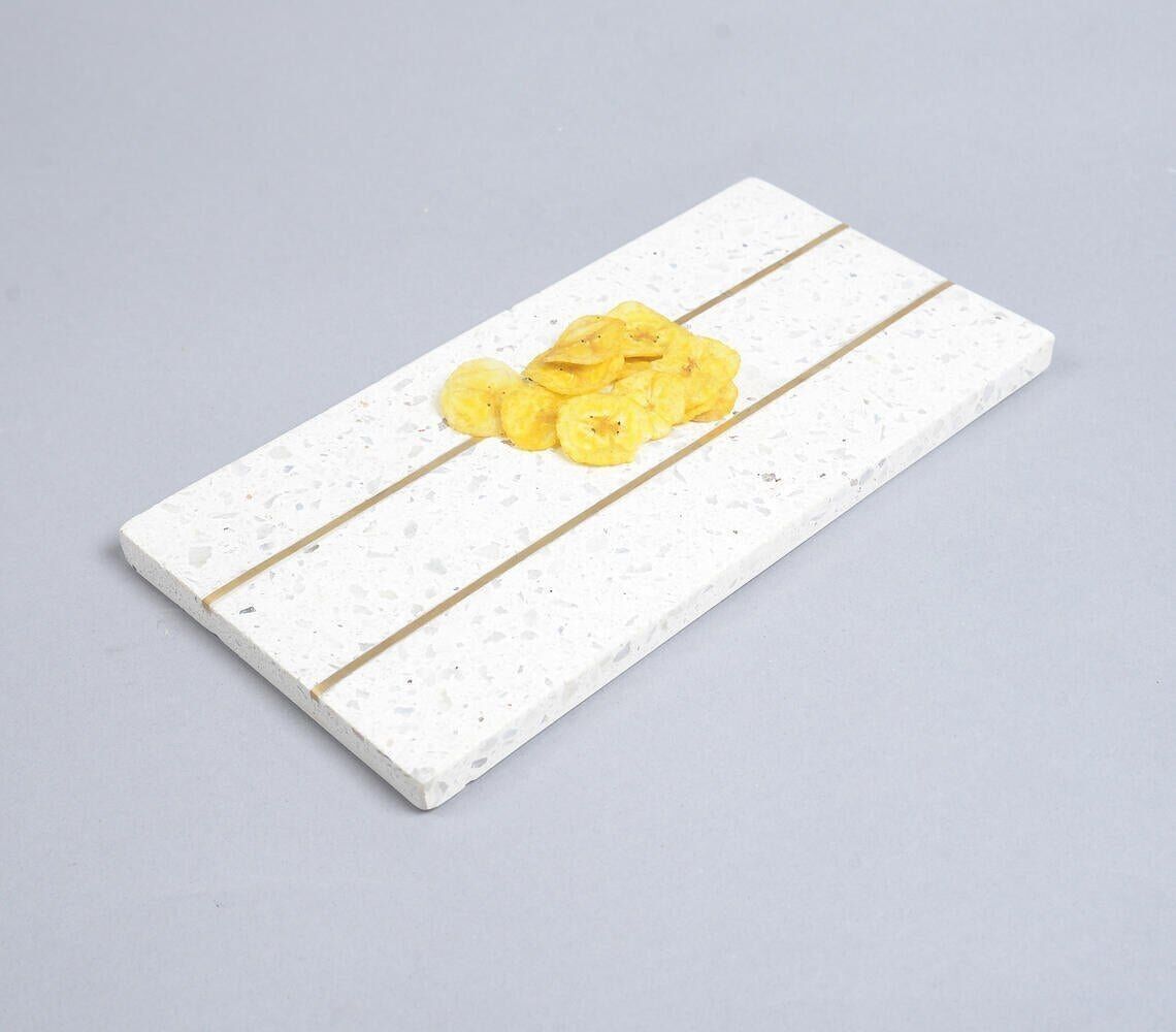 Buy wholesale Inlay Rectangular Terrazzo Stone Serving Platter