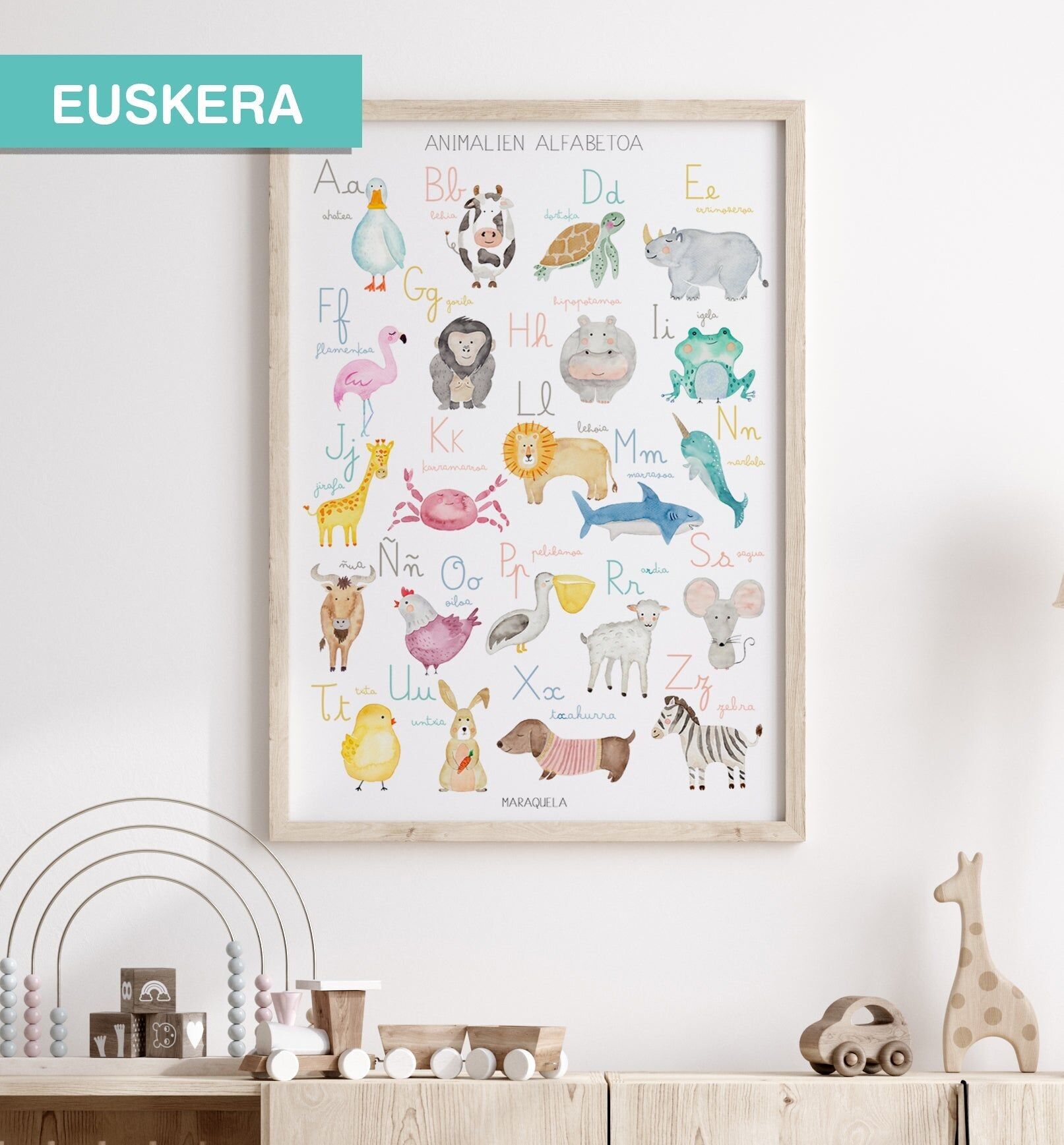 Buy wholesale Children's Alphabet Print in BASQUE / Animalien Alfabetoa ...