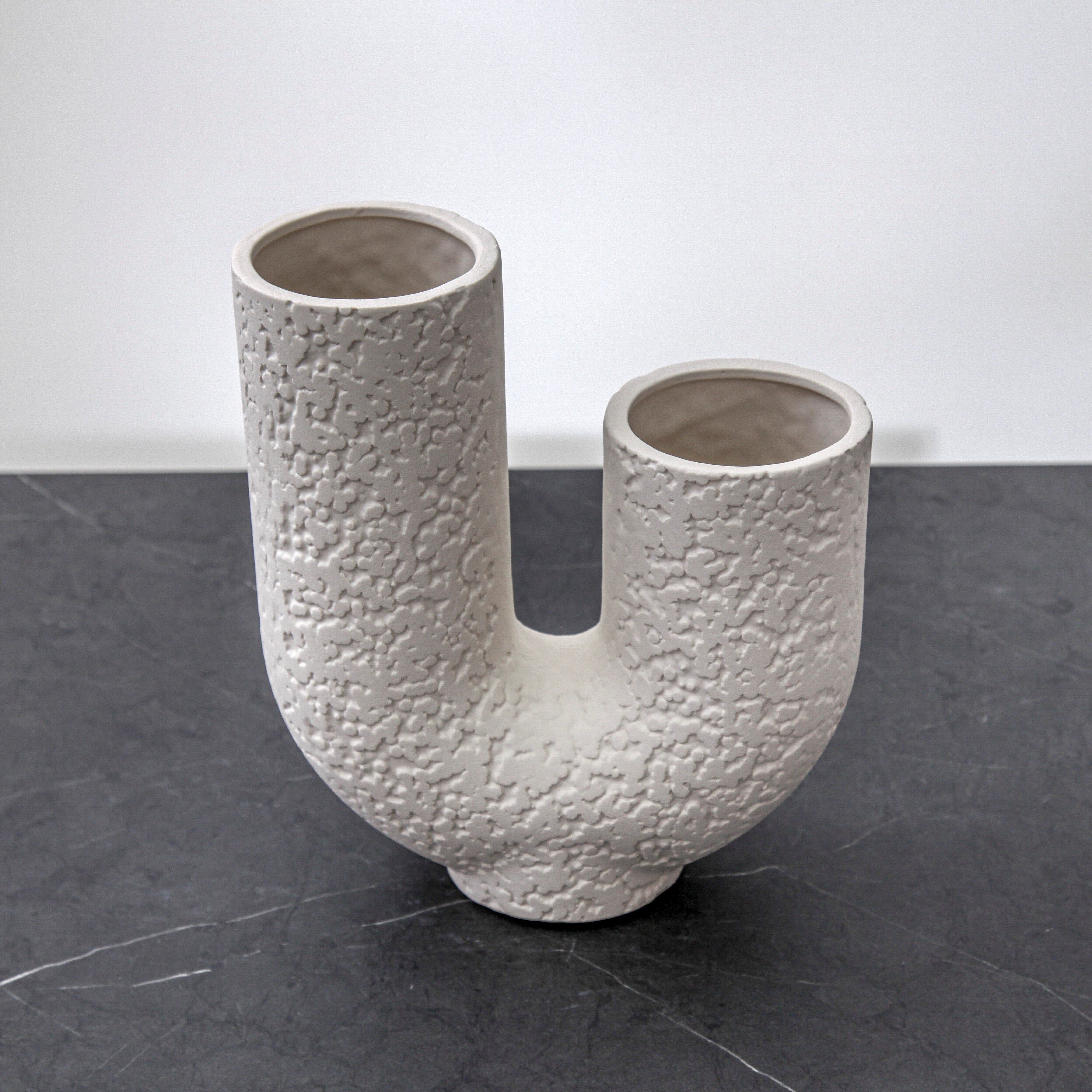 Buy wholesale Textured Asymmetrical U Vase - Clay Color