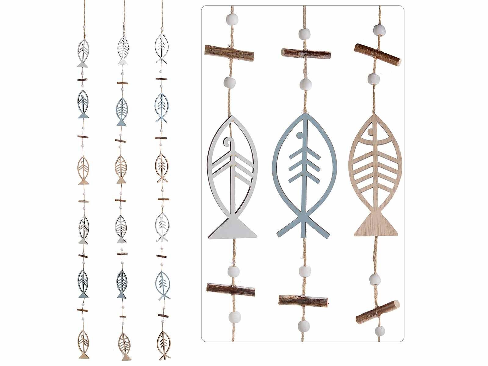 Buy wholesale Decorative wooden strings with fish to hang for seaside decor