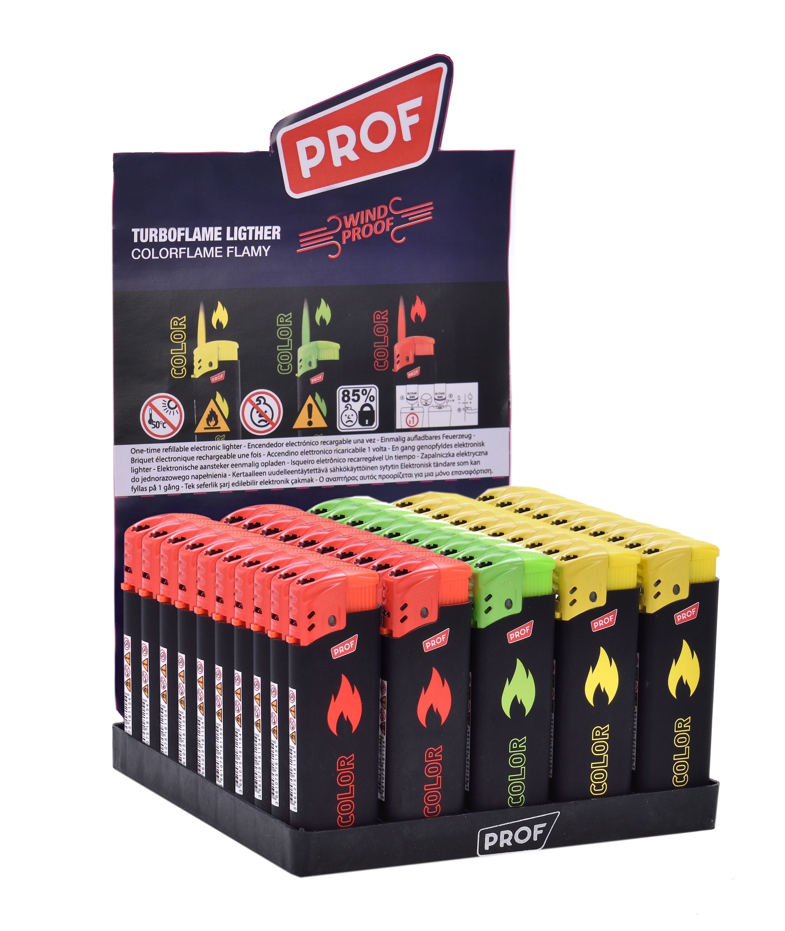 Buy wholesale Display of 50 rubber toch lighters