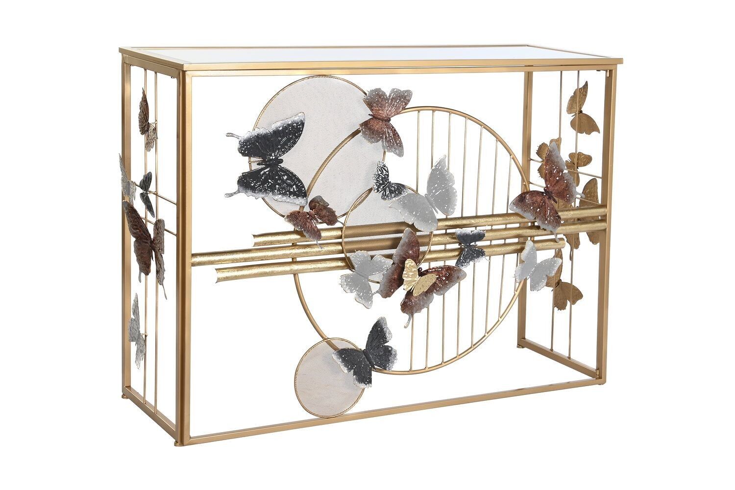 Buy wholesale MIRROR METAL CONSOLE 108X37X80 GOLDEN BUTTERFLIES MB202224