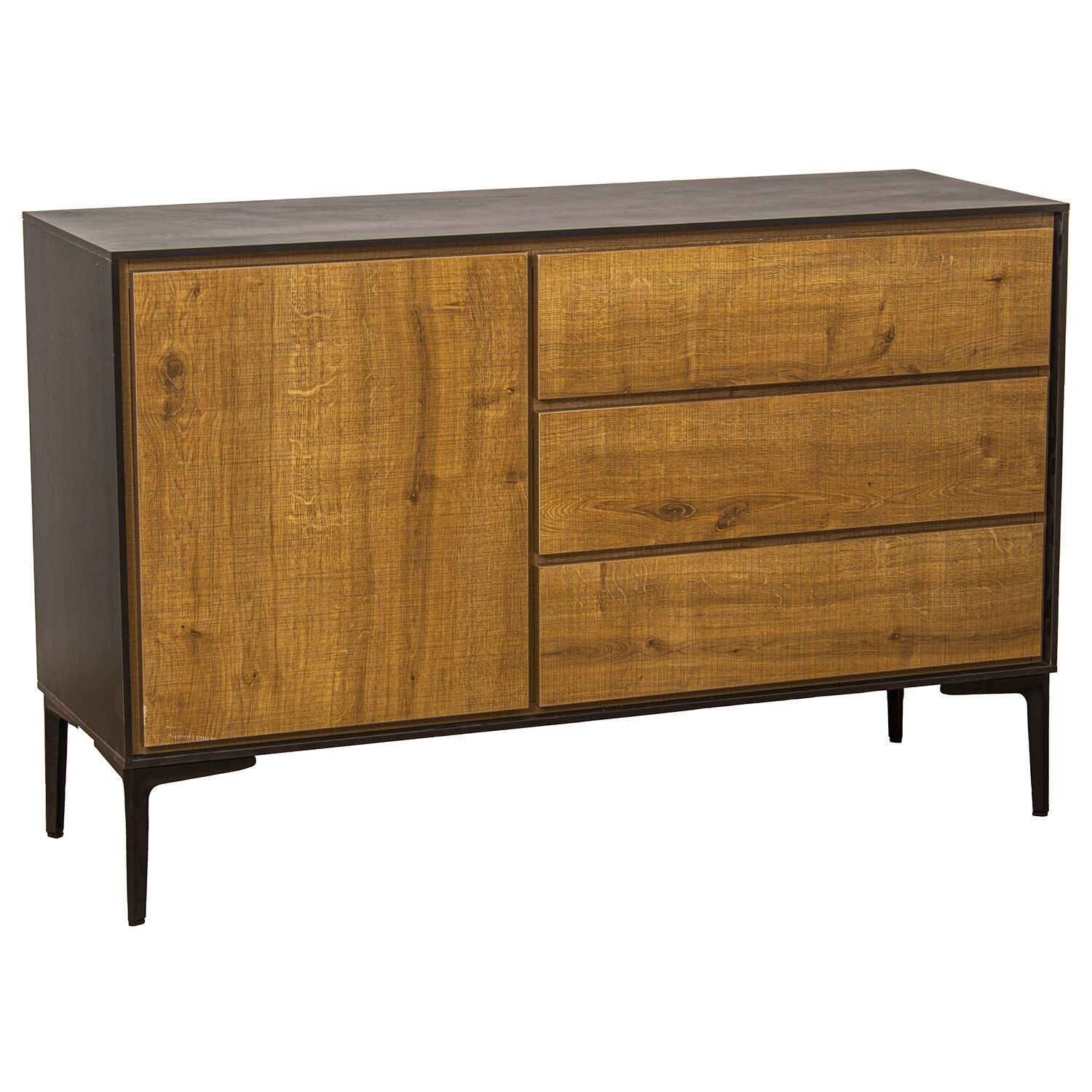 Buy wholesale SIDEBOARD WITH 3 DRAWERS+DM WOOD DOOR, BLACK METAL LEGS ...