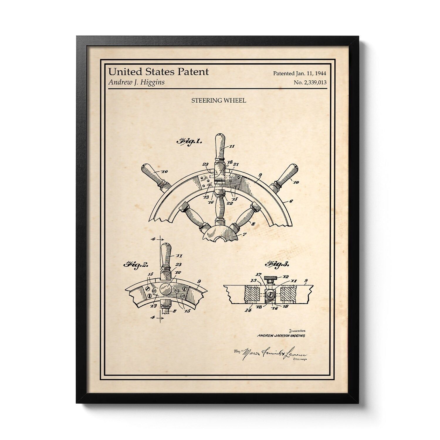 Buy wholesale Rudder Bar patent poster