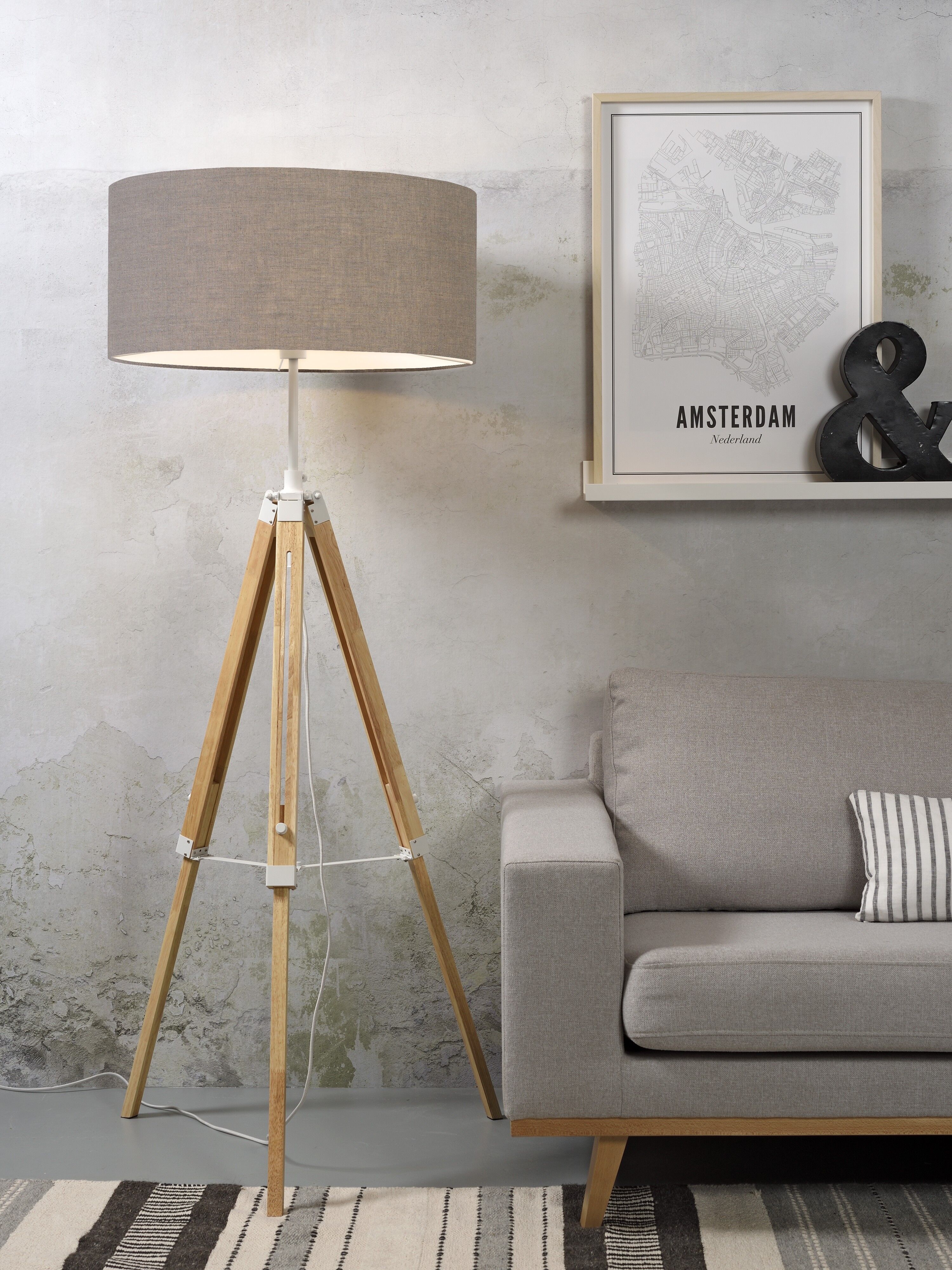Buy wholesale Dark linen DARWIN floor lamp
