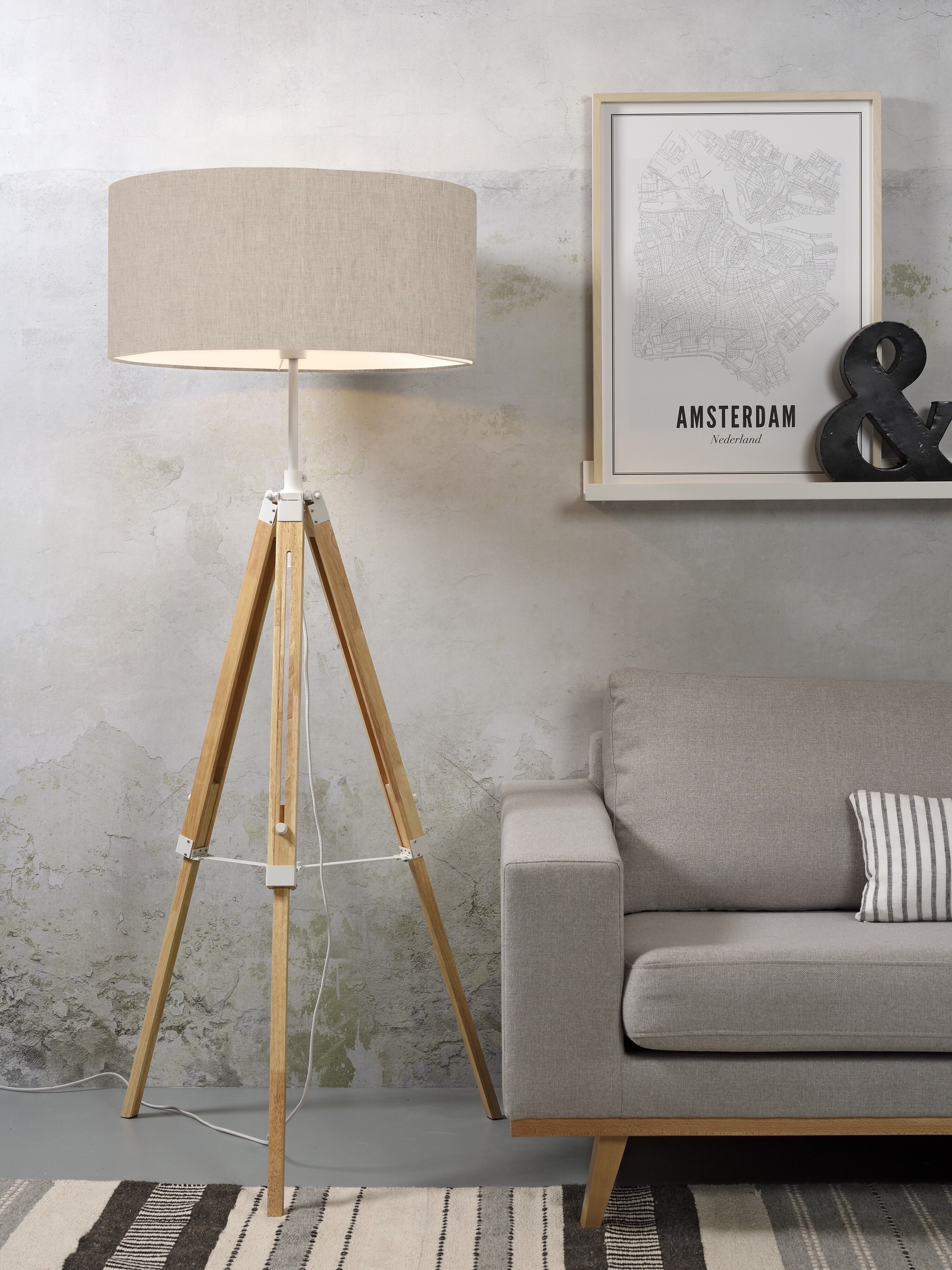 Achat Lampadaire DARWIN lin clair en gros