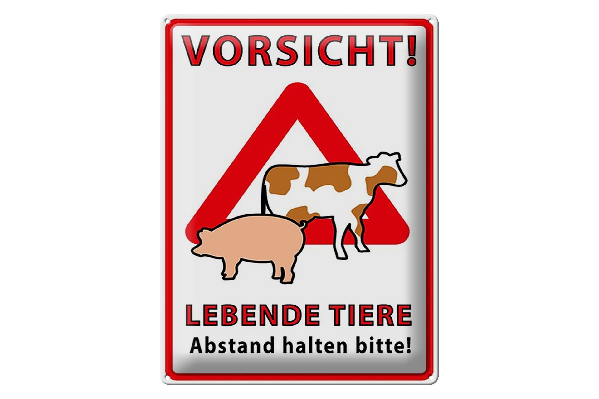 Buy wholesale Metal sign saying 30x40cm Caution live animals distance