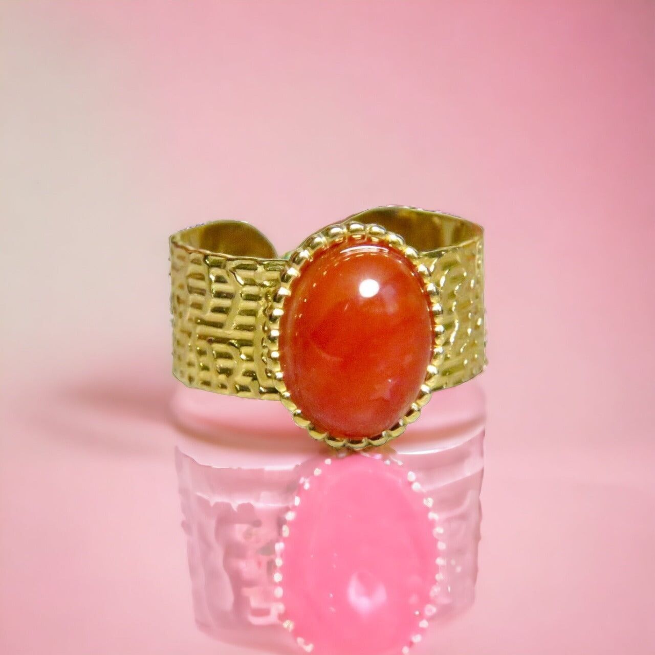 Buy wholesale Adaptable “STÉPHANIE” ring with natural Carnelian