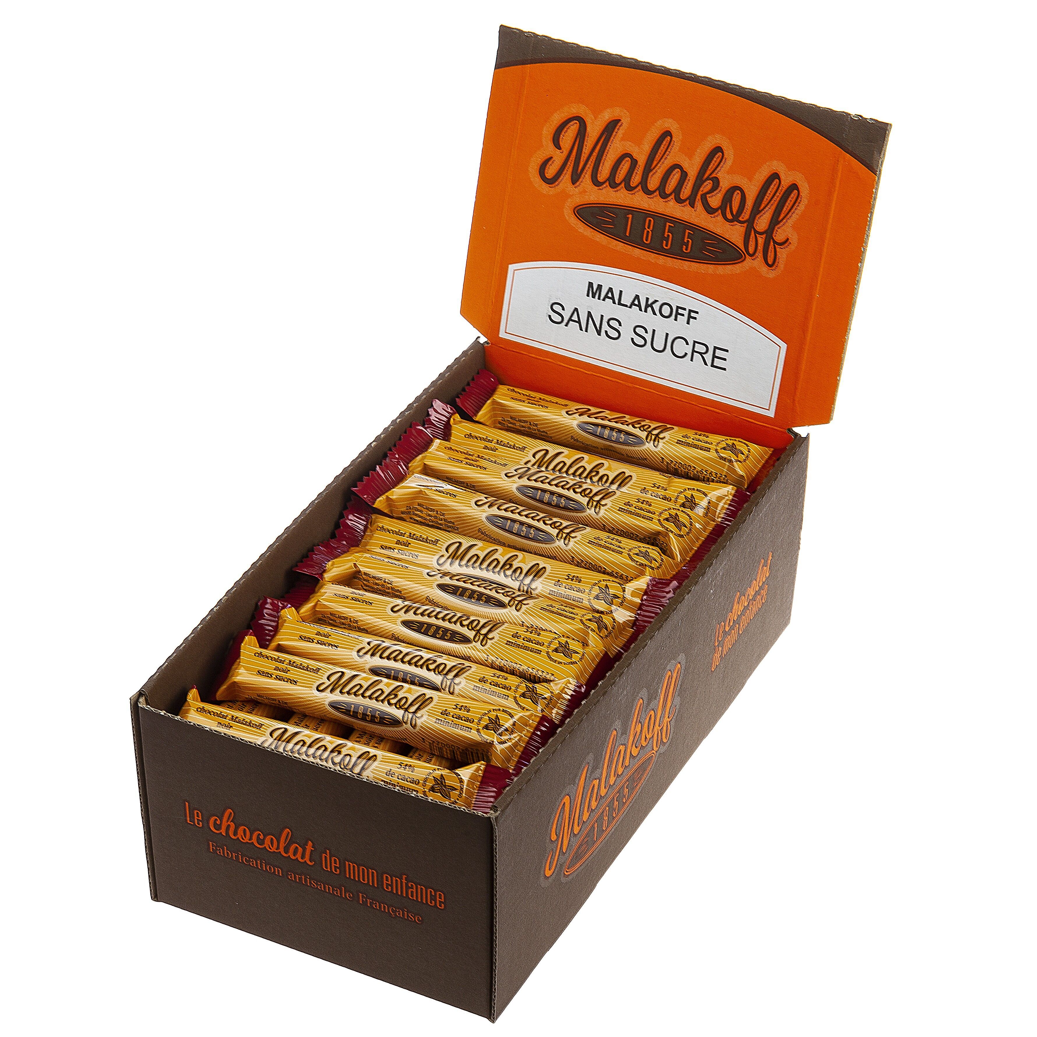 Achat Barre Malakoff Chocolat Noir Noisette sans sucres 18,5g. en gros