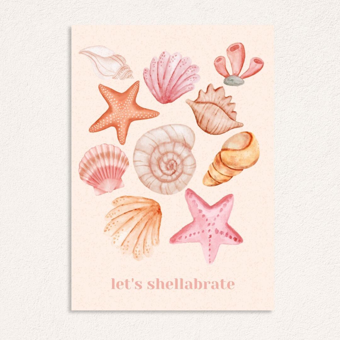 Buy wholesale card let's shellabrate | cheerful card with shells