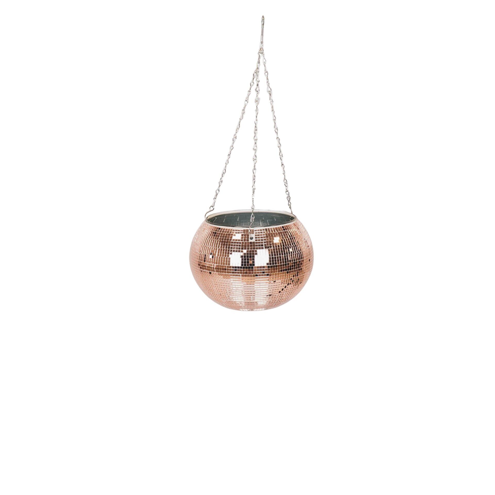Buy wholesale Hanging Plant Pot - Disco - Glass - Rose Gold - 25x25x25cm