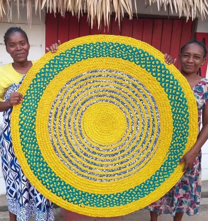 Buy wholesale Round turquoise yellow rug – 120 cm – Presale