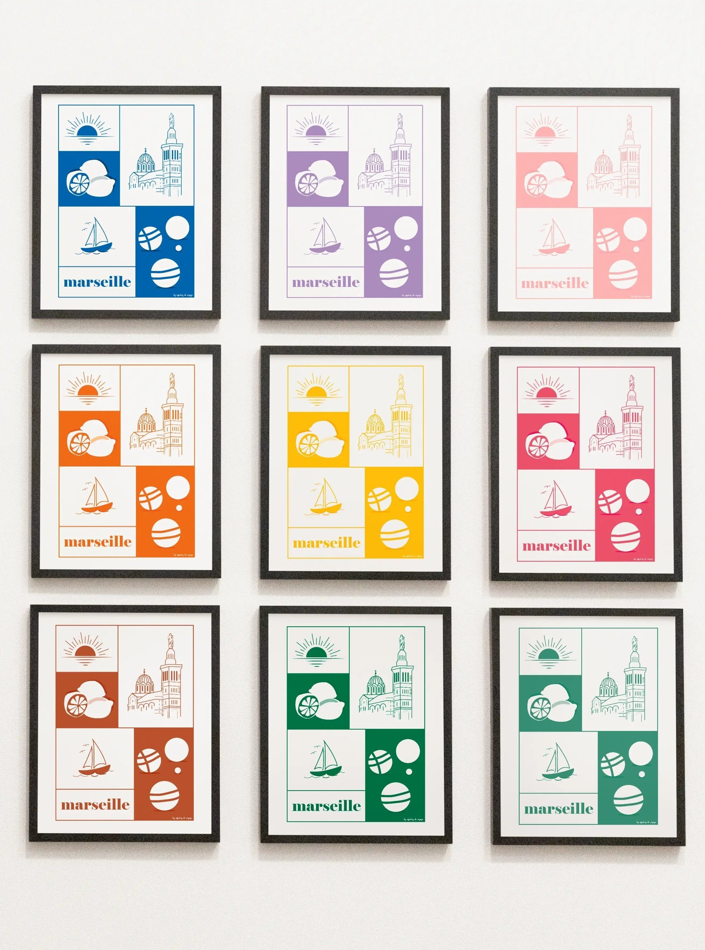 Compra Póster Los símbolos de Marsella de Travel Posters al por mayor