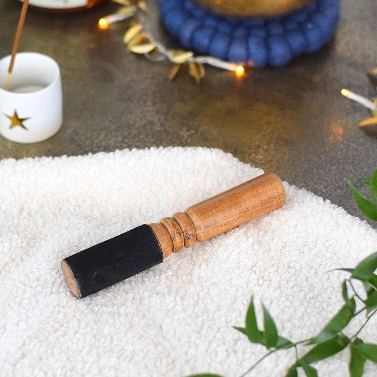 Buy wholesale Wood and Suede Singing Bowl Stick 15 cm