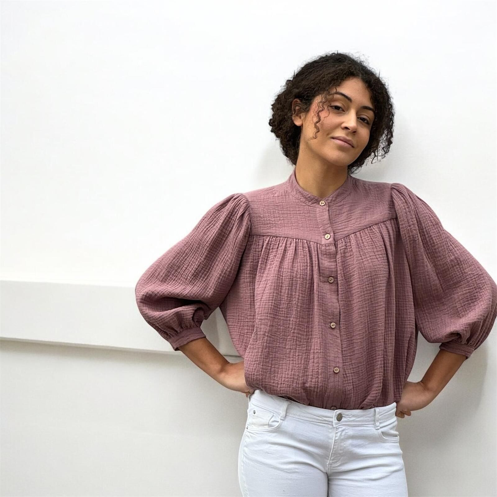 Buy wholesale Cotton muslin blouse.Aura Model