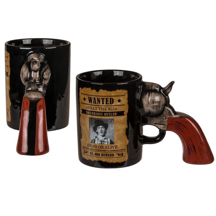 Buy wholesale Mug, wanted poster with revolver handle,