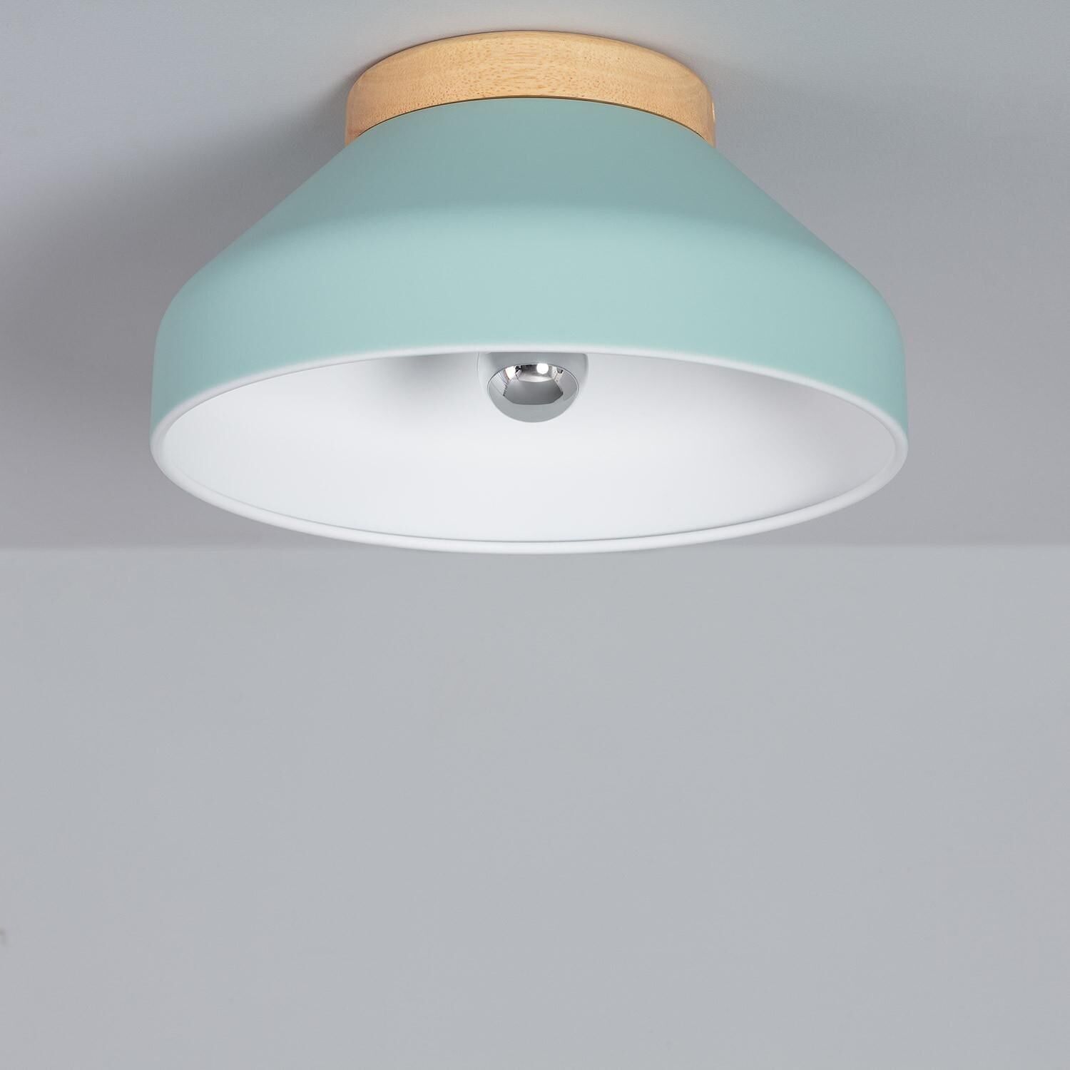 Buy wholesale Ledkia Circular Ceiling Lamp Aluminum and Wood Ø300 mm Hakon