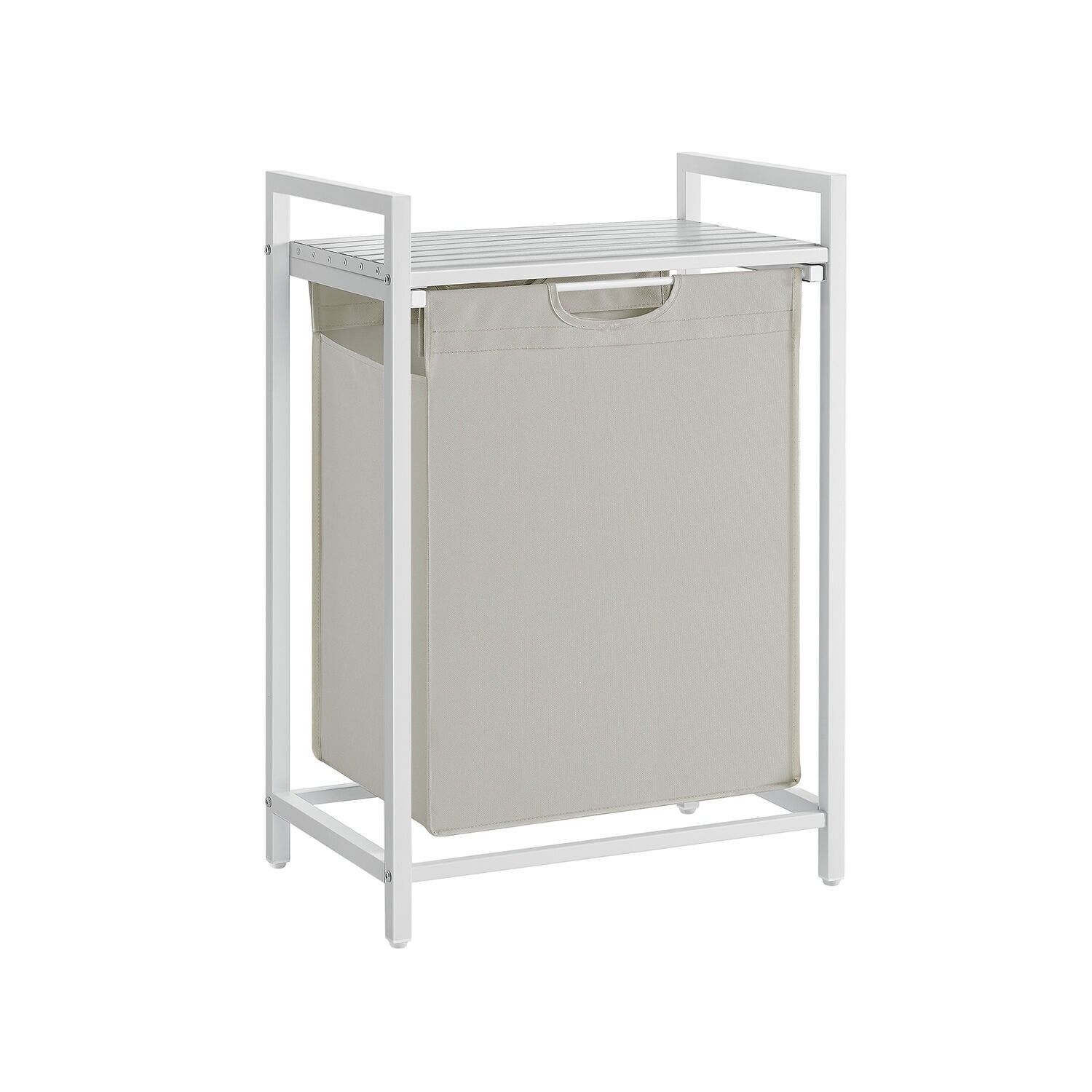 Buy wholesale Laundry basket with removable shelf, white metal frame