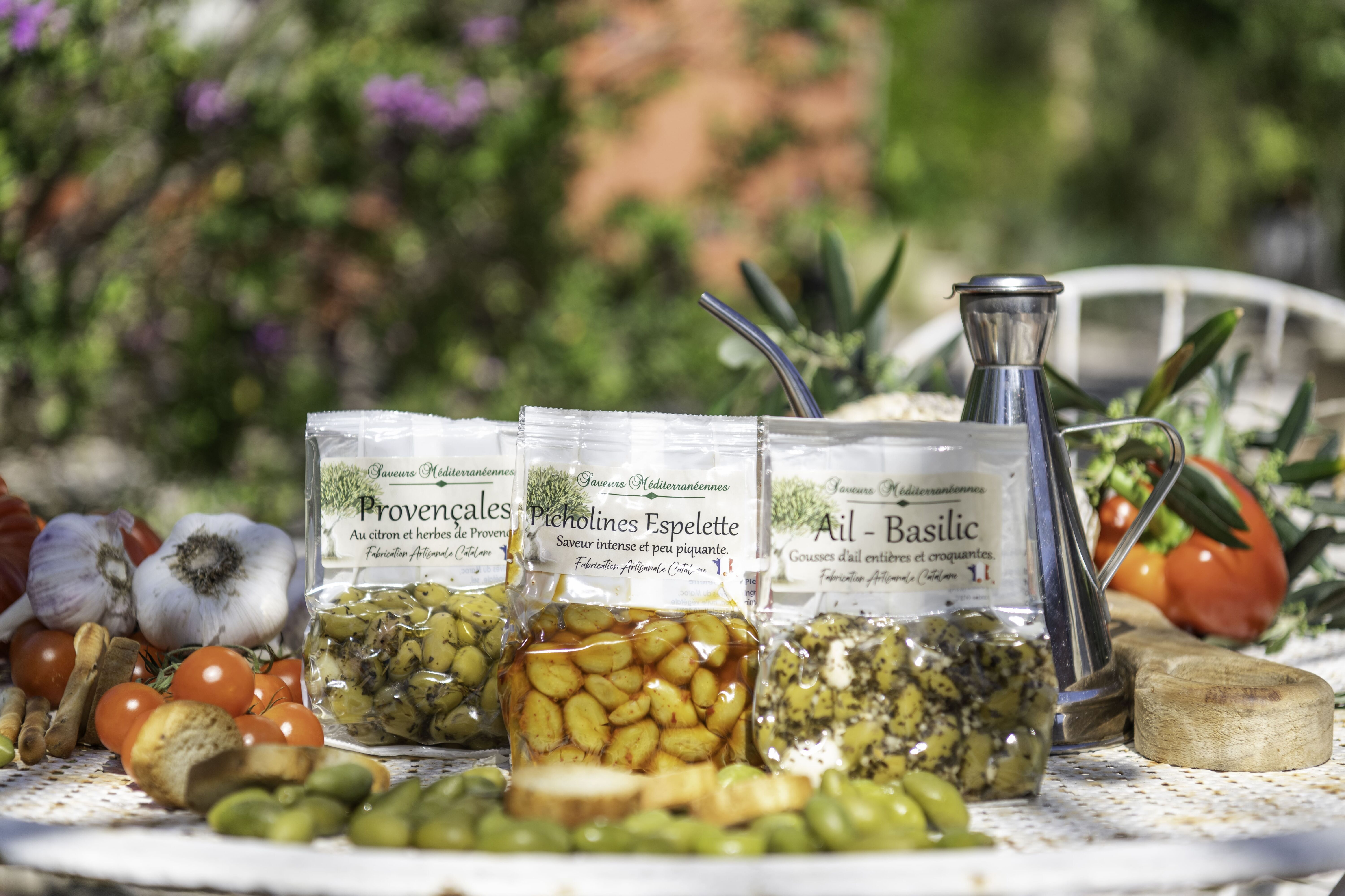 Achat Olives cassées AIL/BASILIC - Sachets Saveurs Méditerranéennes ...