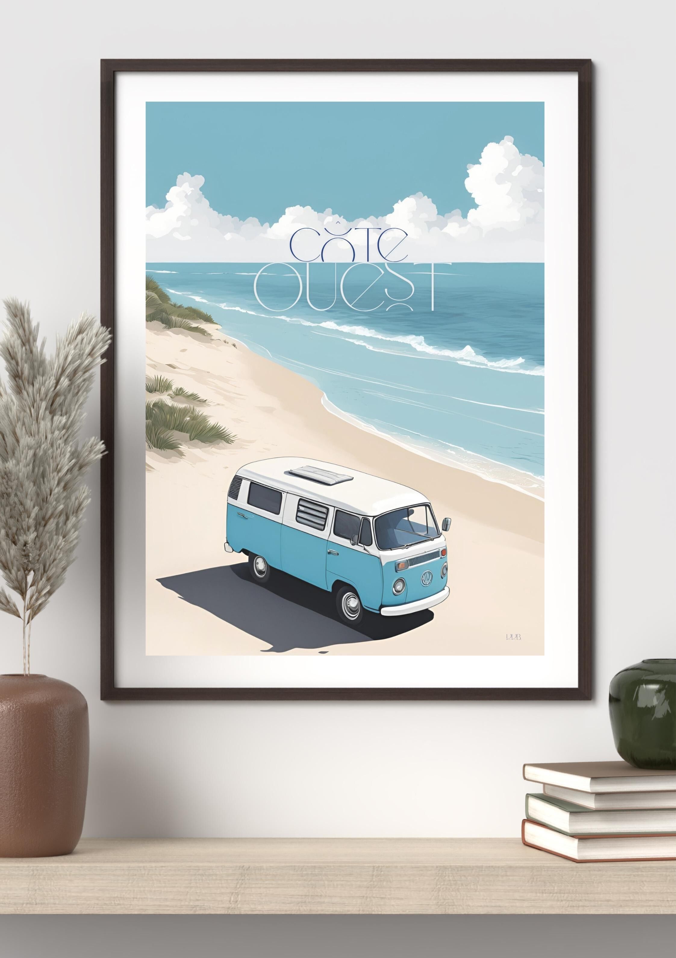 Buy wholesale West Coast van poster - slow life ocean and beach decor ...