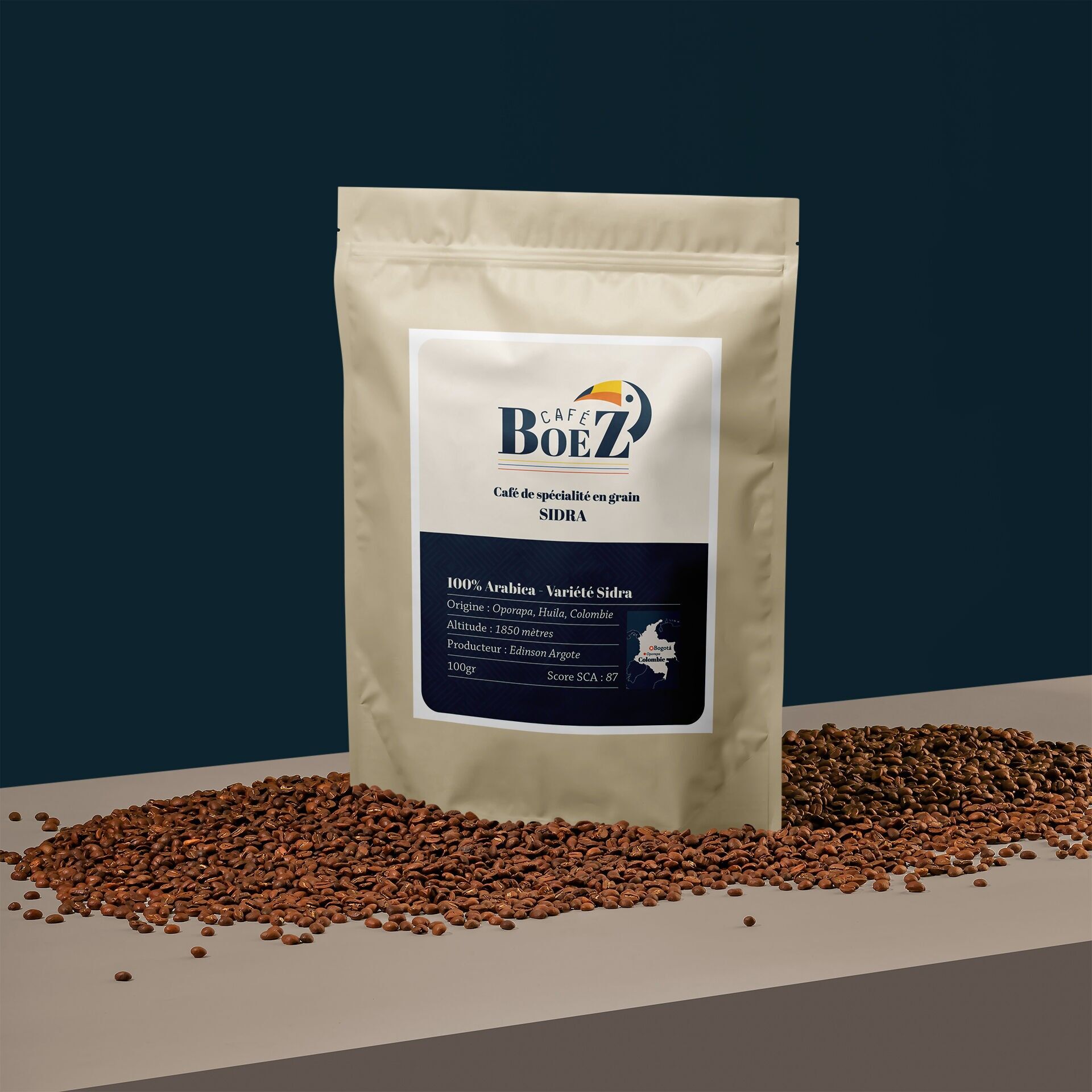 Achat CAFE DE SPECIALITE EN GRAIN SIDRA 1 KG - Origine Colombie en gros