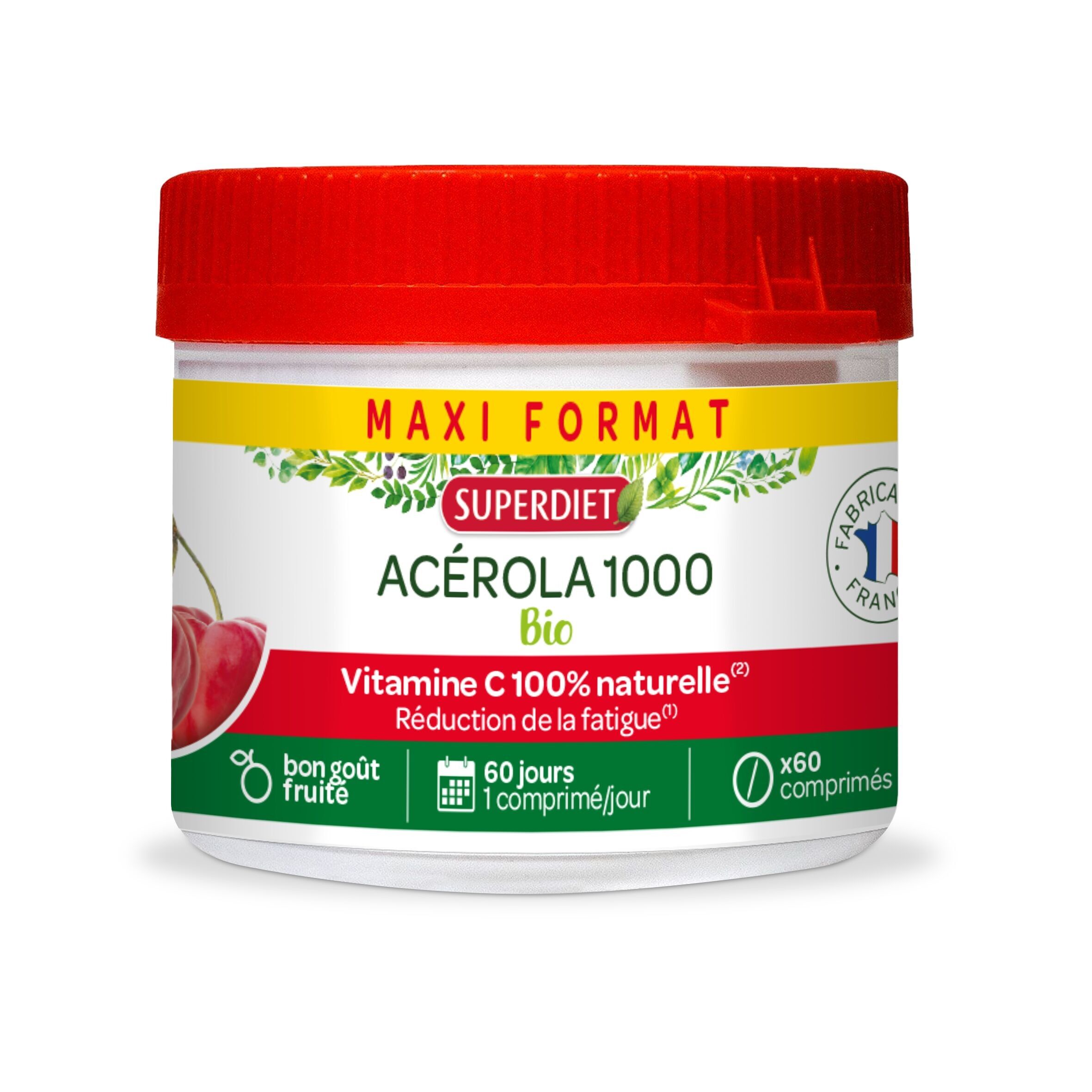 Achat SUPERDIET- ACÉROLA 1000 BIO - Haute concentration en Vitamine C ...