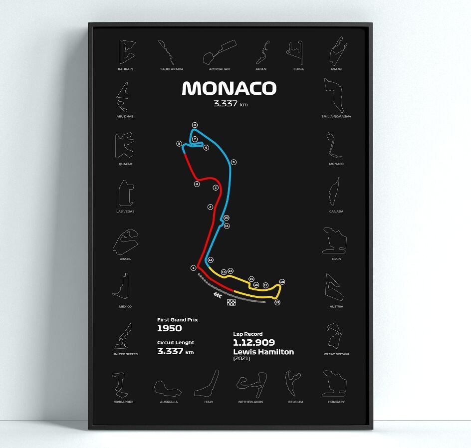 Achat Affiche -F1 Circuit de Monaco en gros