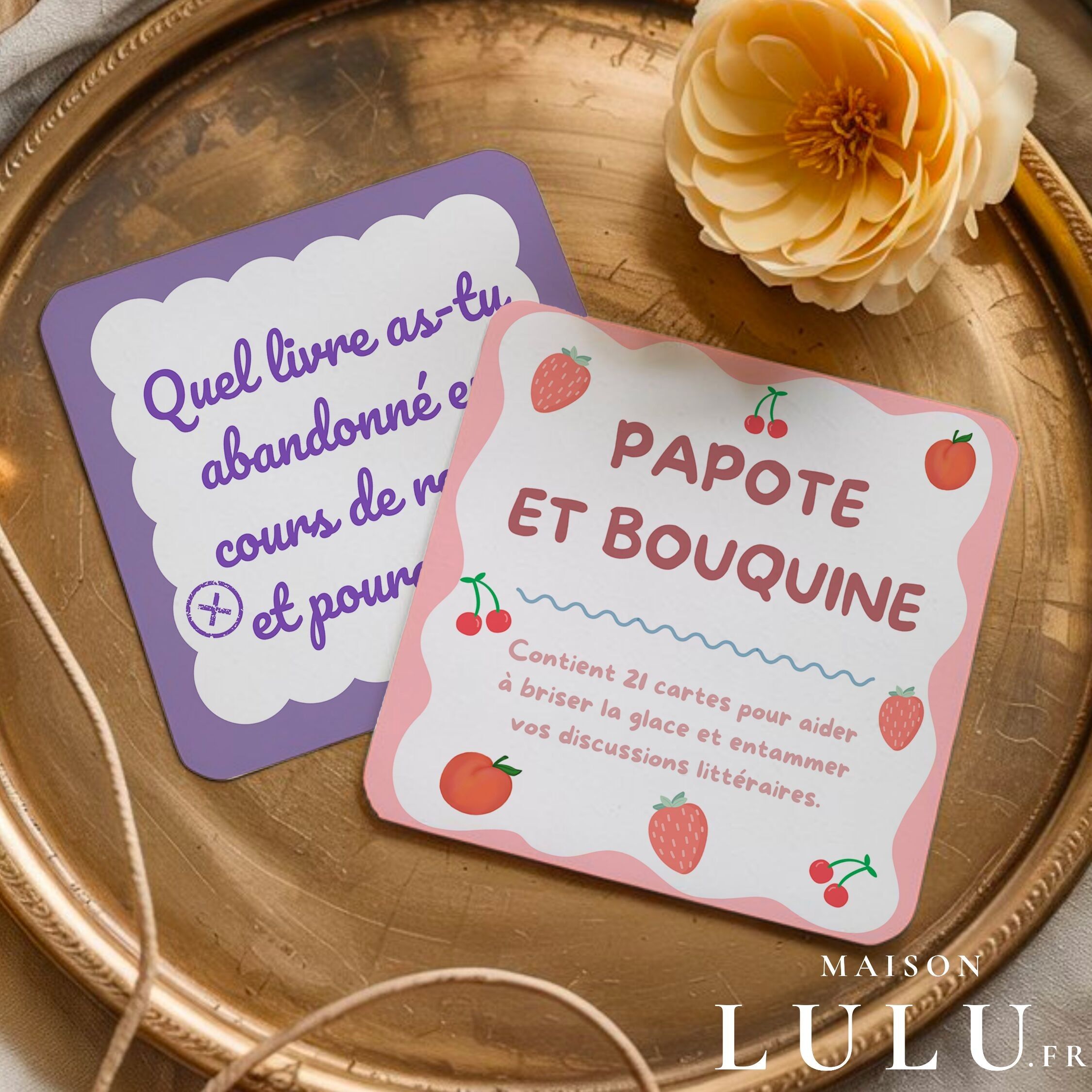 Achat Papote et Bouquine – 21 cartes de discussion pour club de lecture ...