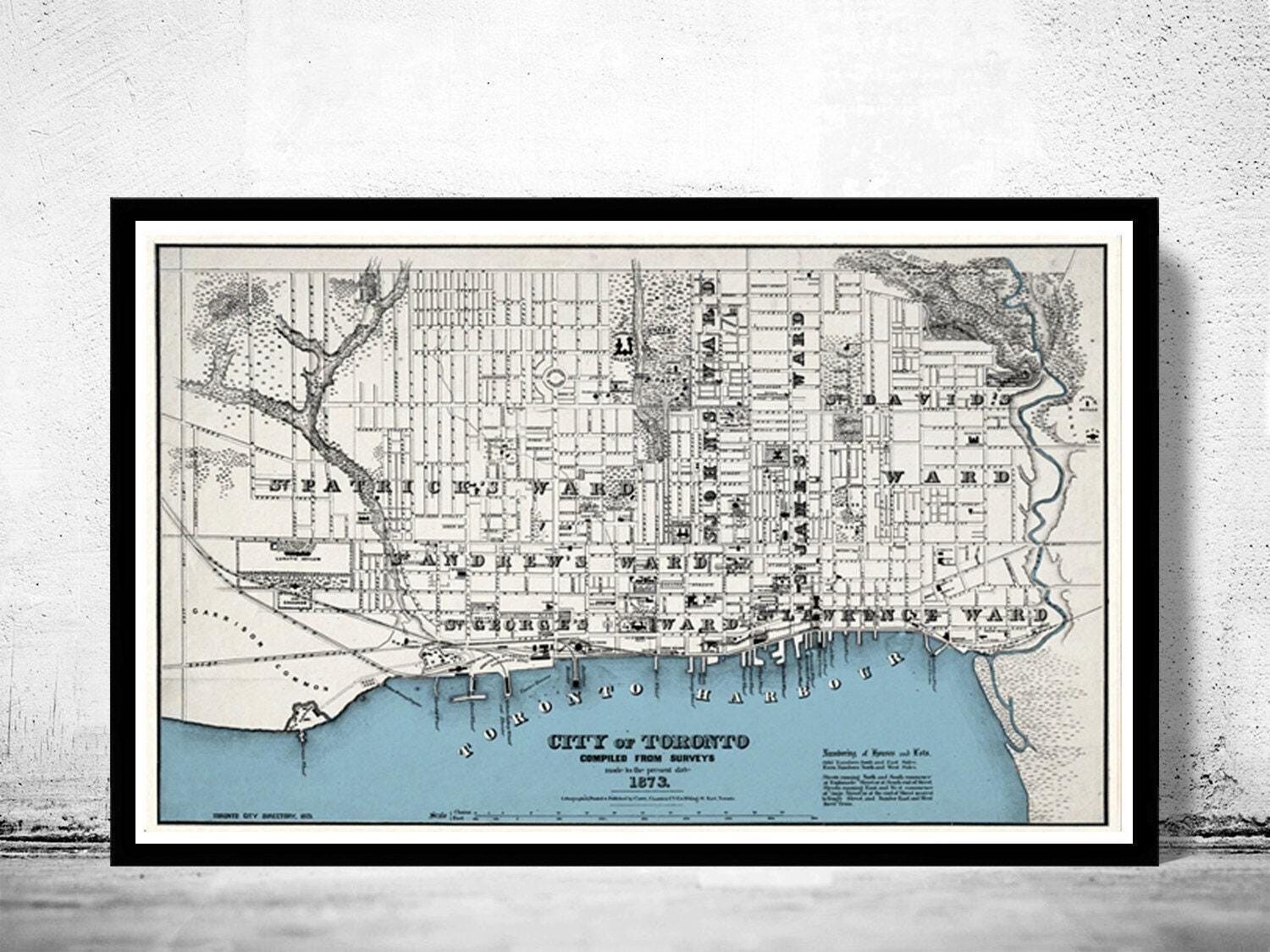 Buy wholesale Old Map of Toronto Ontario Canada 1873 Vintage map ...