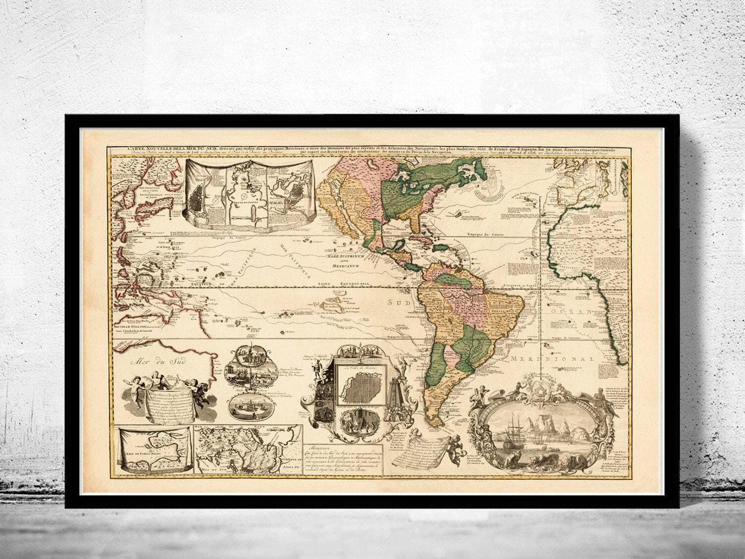 Buy wholesale Beautiful World Map Vintage Atlas 1740 Mercator ...