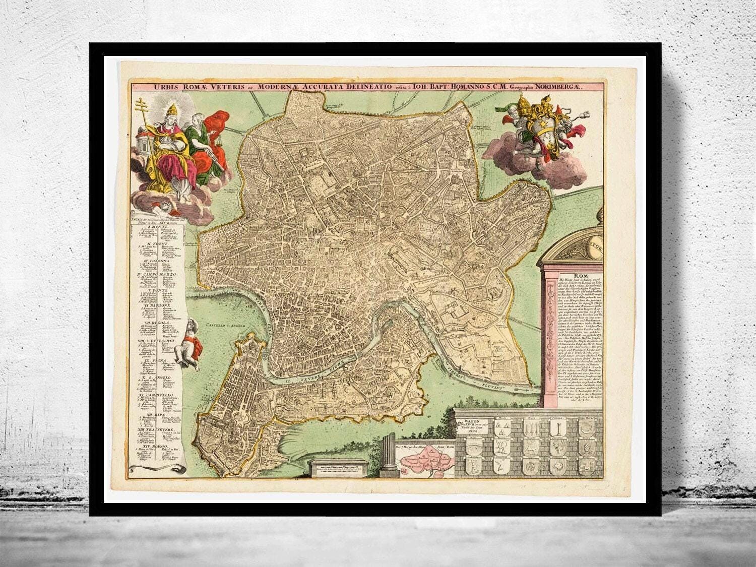 Compra Mapa antiguo de Roma, Roma, Italia, 1715 | Impresión artística ...