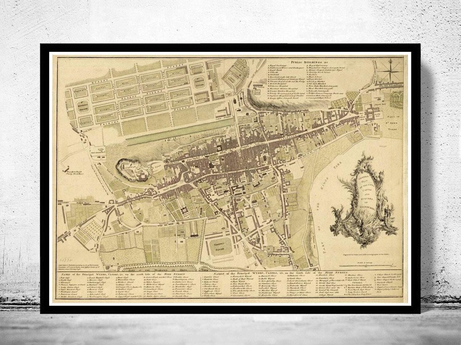 Buy wholesale Old Map of Edinburgh Scotland 1773 Vintage Map | Vintage ...