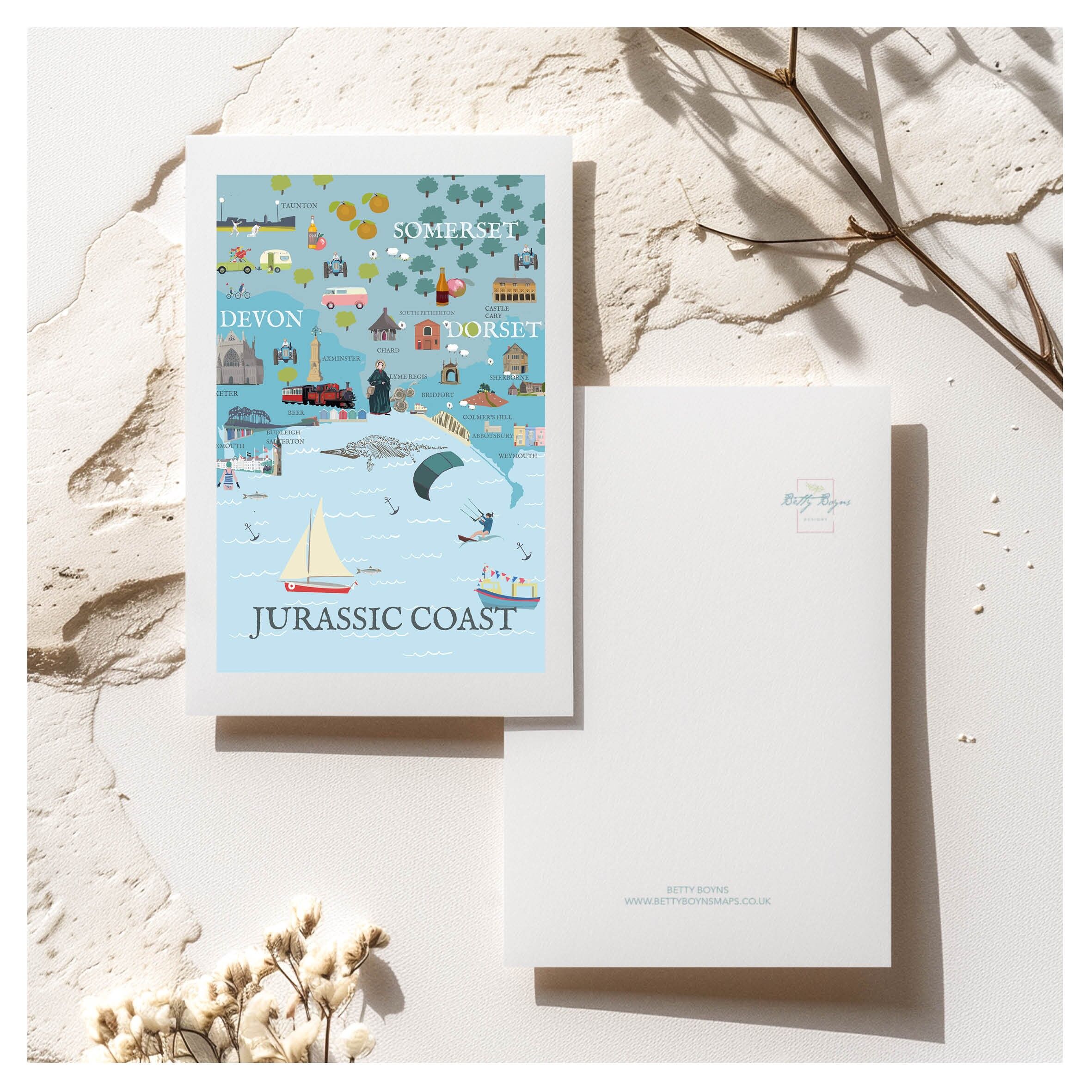 Buy wholesale JURASSIC COAST MAP POSTCARD