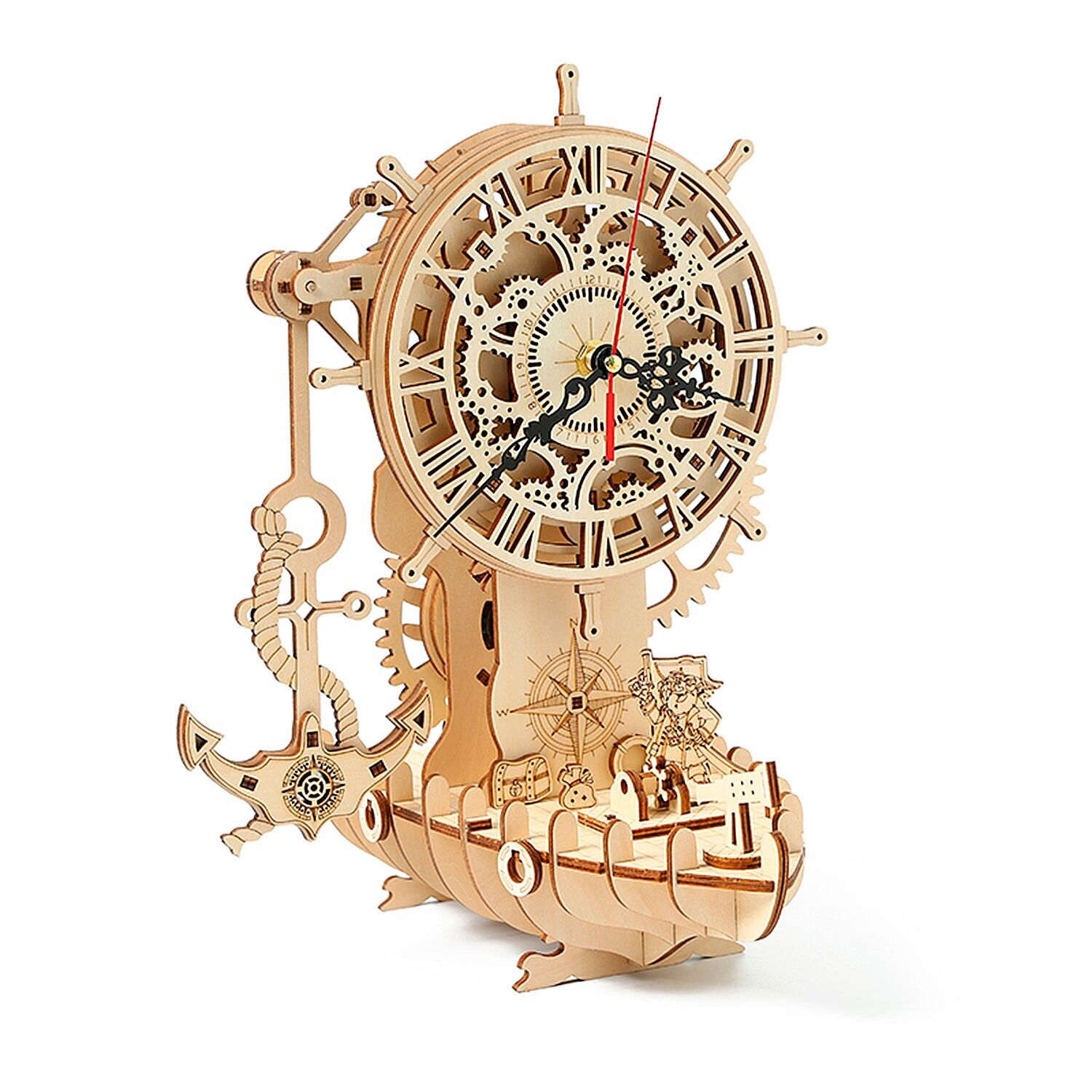 Buy wholesale 3D Wooden Model Clock, Pirate Ship Design Clock with ...
