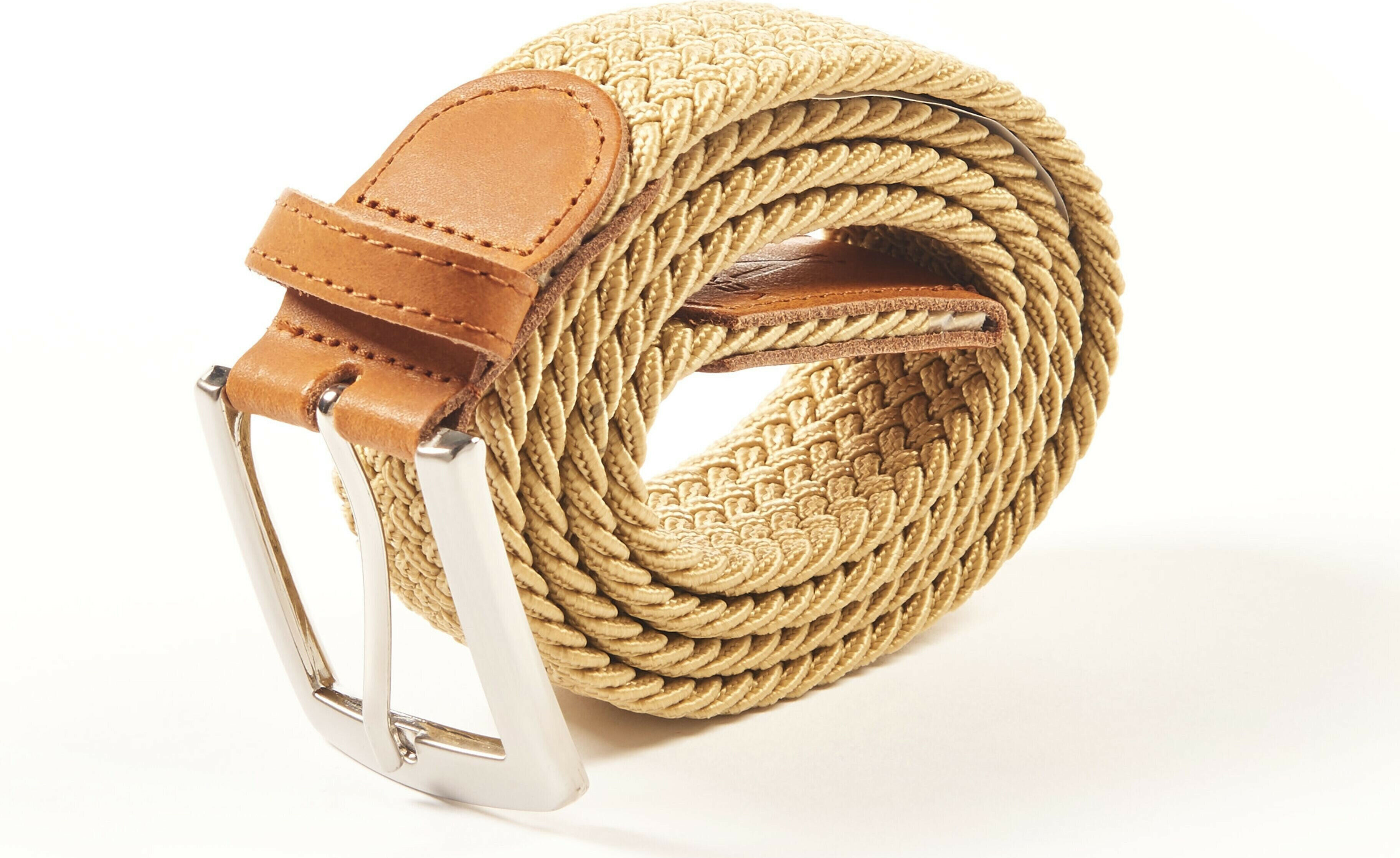 Buy wholesale Mustard yellow braided belt for men