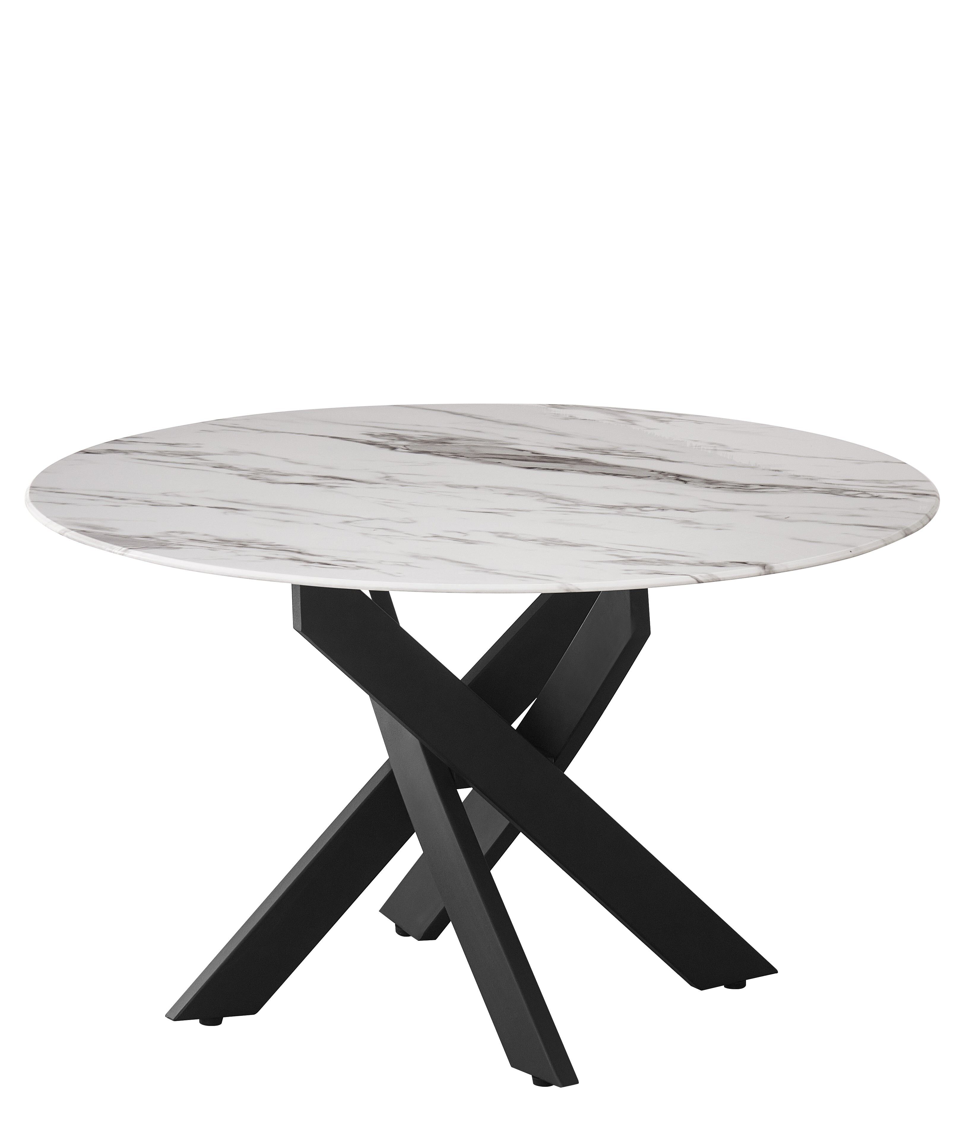 Buy wholesale JESSY round coffee table with black metal legs and 80 cm ...