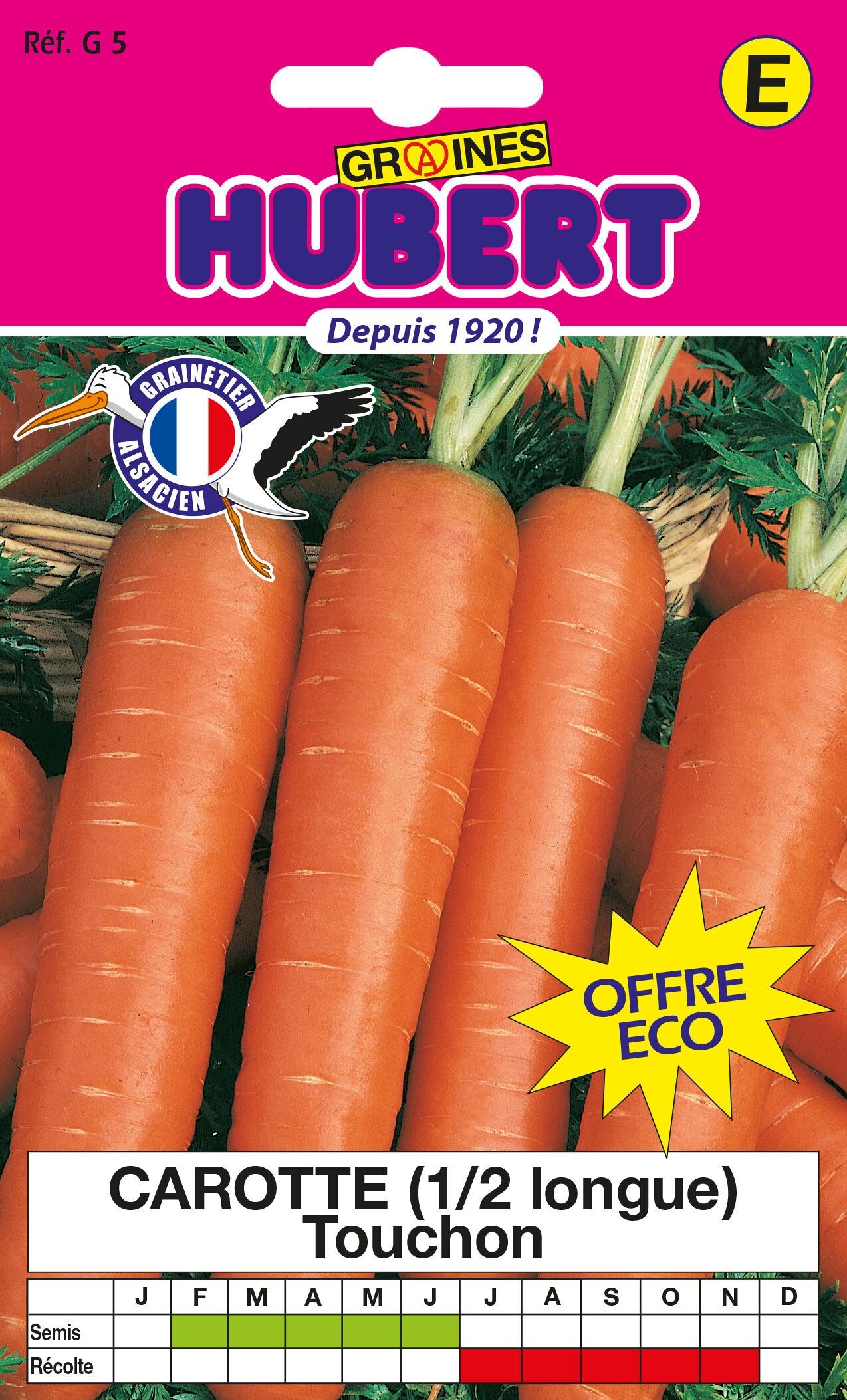 Buy wholesale Carrot Seeds 1/2 Long Touchon - ECO Format 18 Grams
