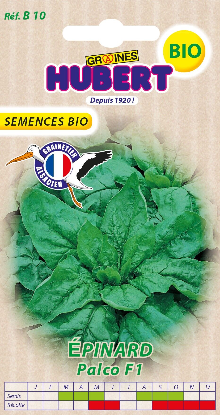 Achat Graines d'épinard Palco F1 BIO -Sachet de 8 Grammes en gros