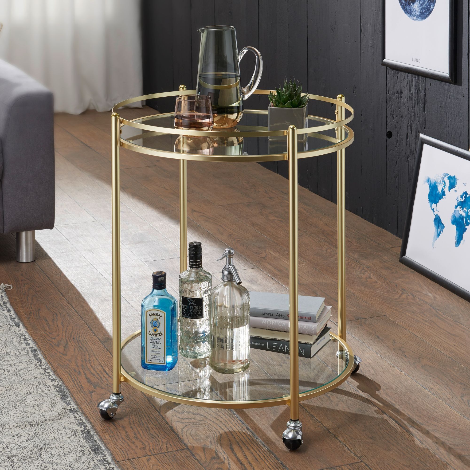Buy wholesale Design serving trolley gold Ø 57 cm side table, tea ...