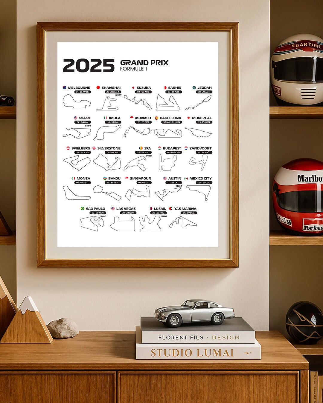 Buy wholesale F1 Calendar Poster - 2025 Season
