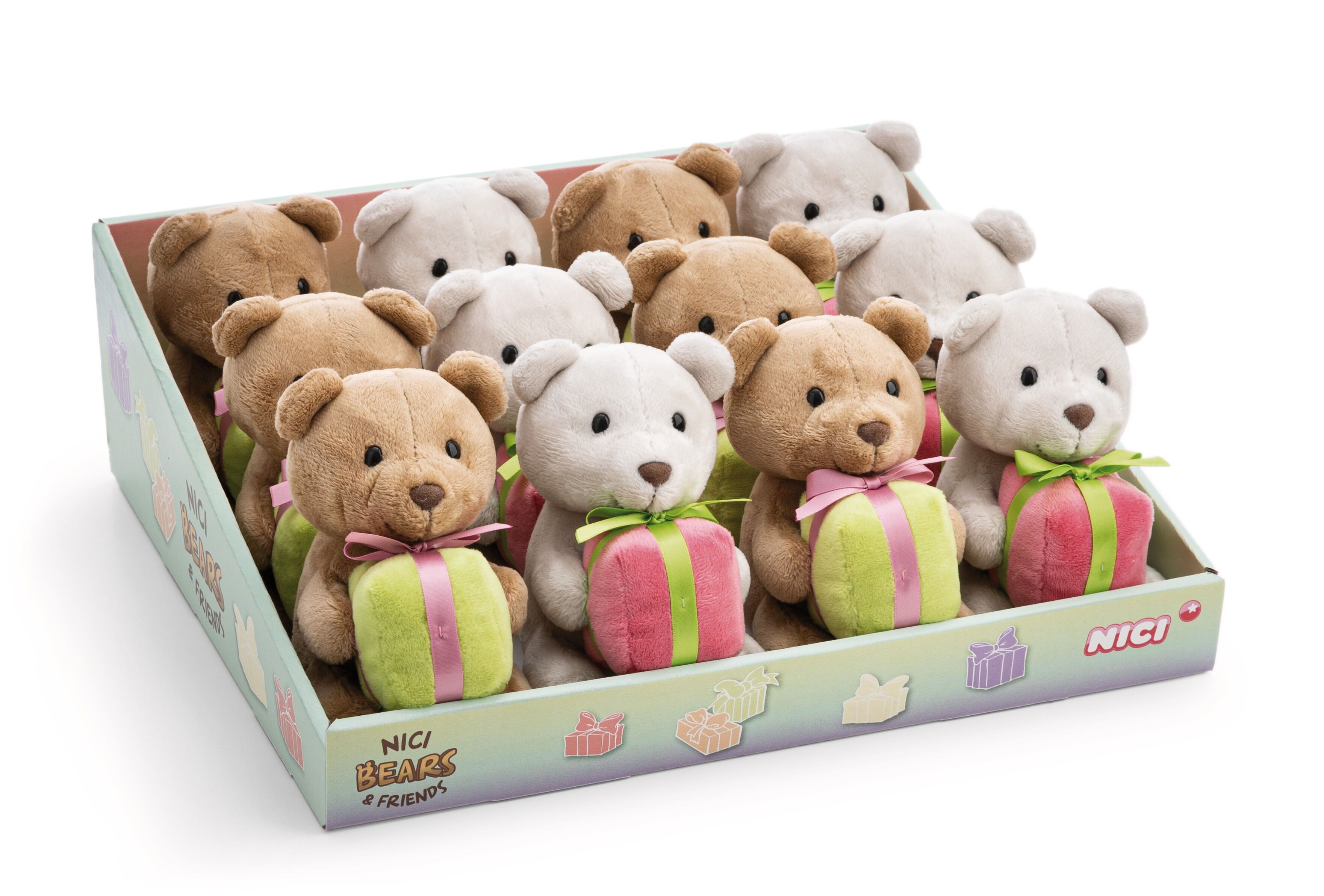 Buy wholesale Assortment of cuddly toy bear 13cm sitting with gift 2 ...