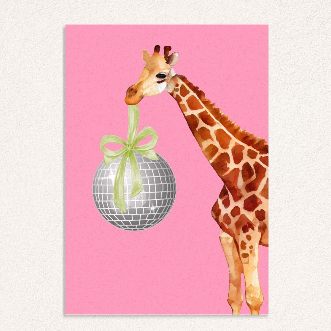 Buy wholesale giraffe with disco ball card | birthday card gift