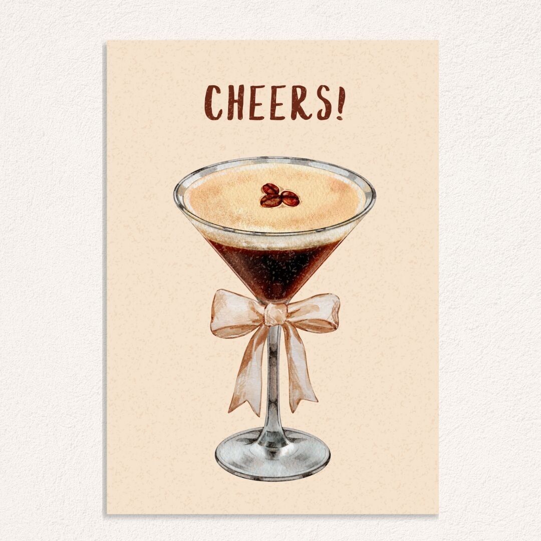 Buy wholesale Cheers Espresso Martini Card | Birthday Party Card