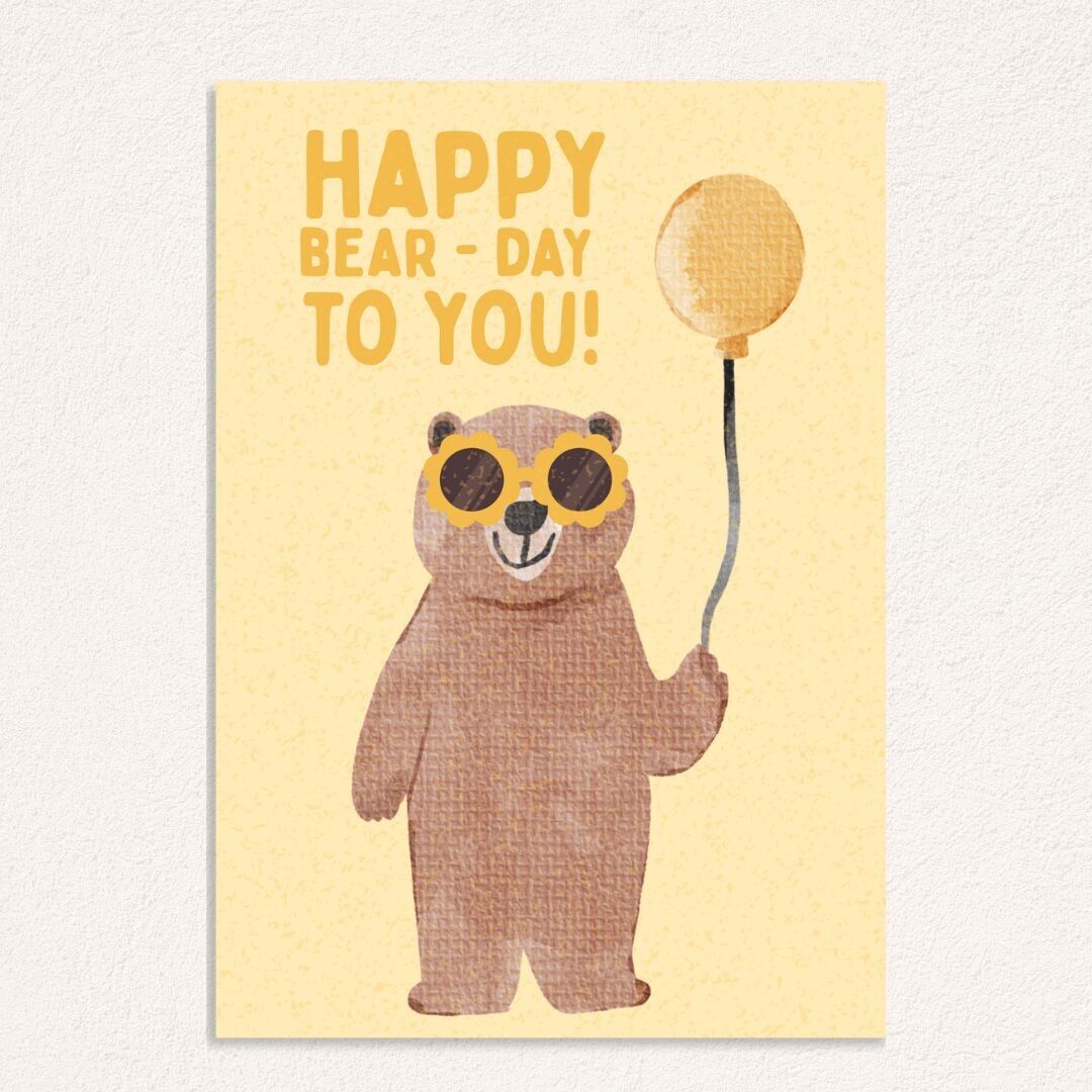 Buy wholesale Happy Bearthday card | birthday card children bear party