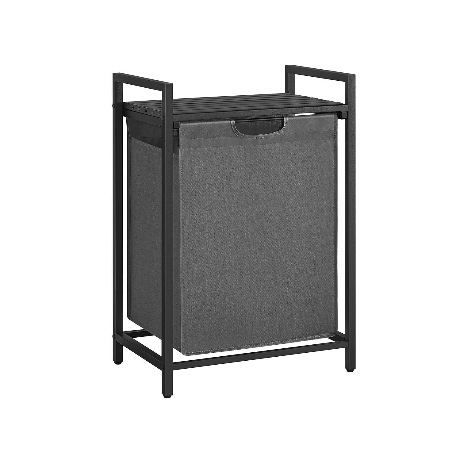 Buy wholesale Laundry basket with shelf, metal frame, black-gray, 2 x ...