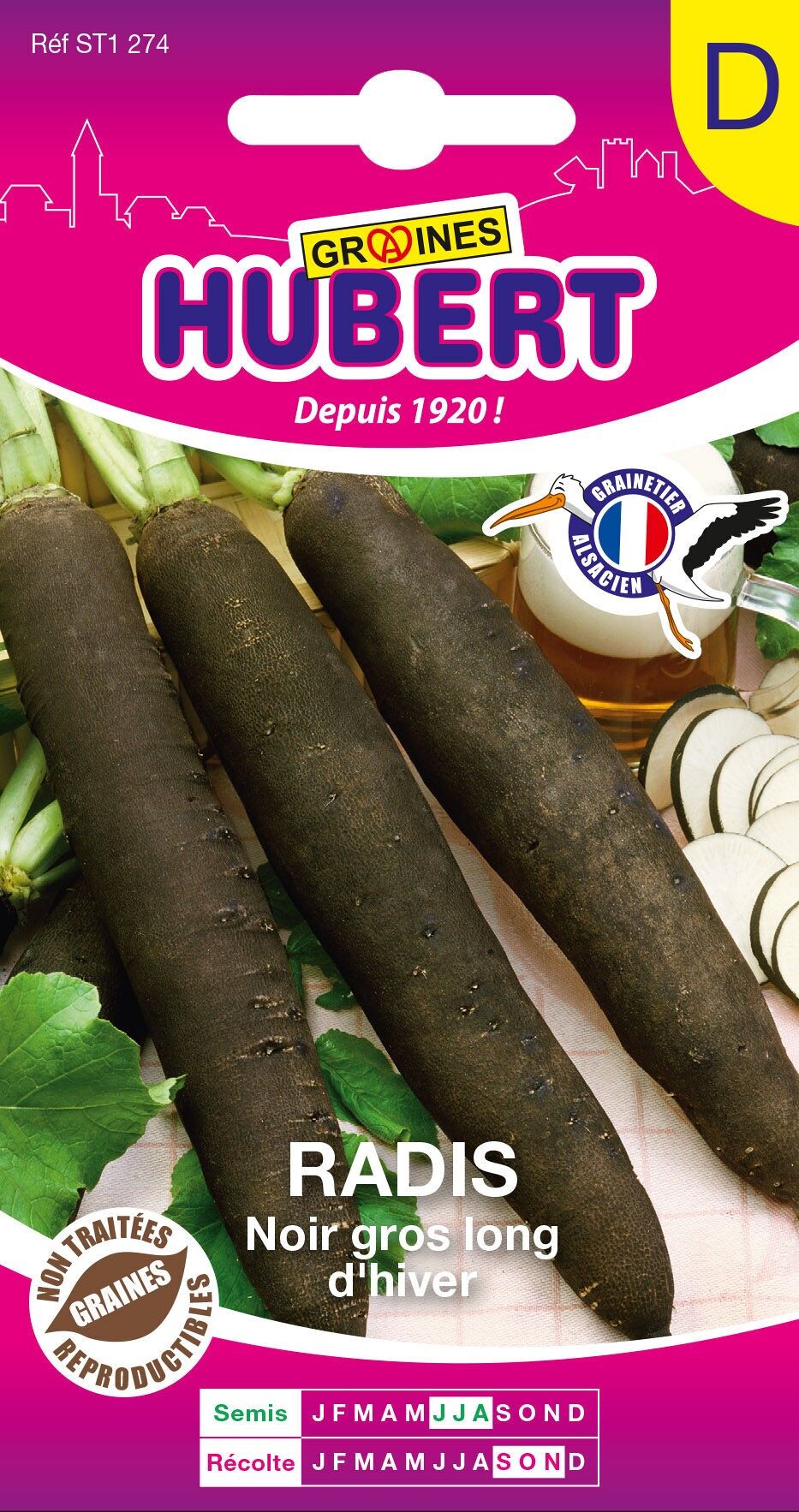Buy wholesale Large Long Winter Black Radish Seeds - 8 gram bag