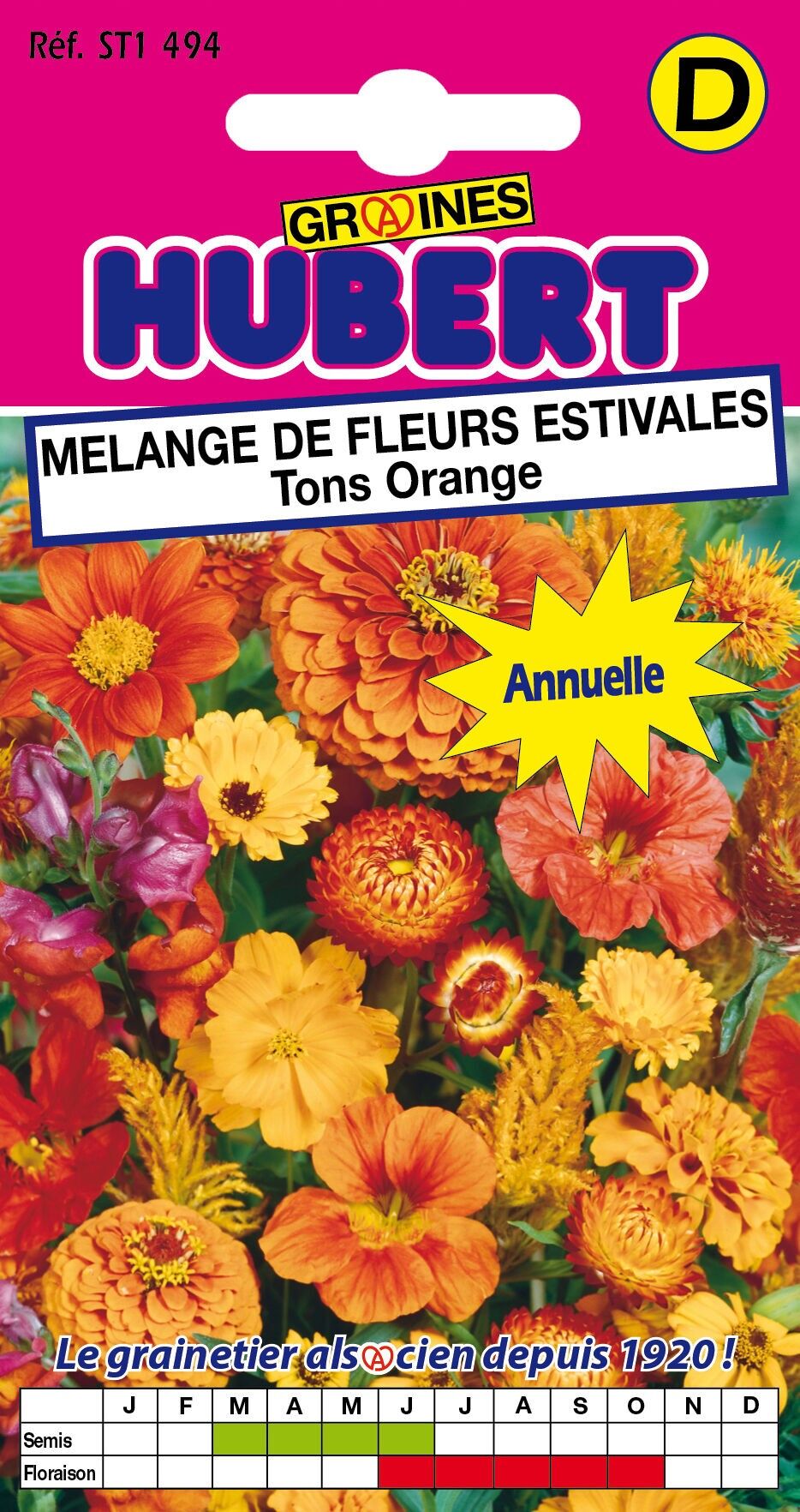 Buy wholesale Orange Tone Summer Flower Mix Seeds - 1.5 Gram Bag