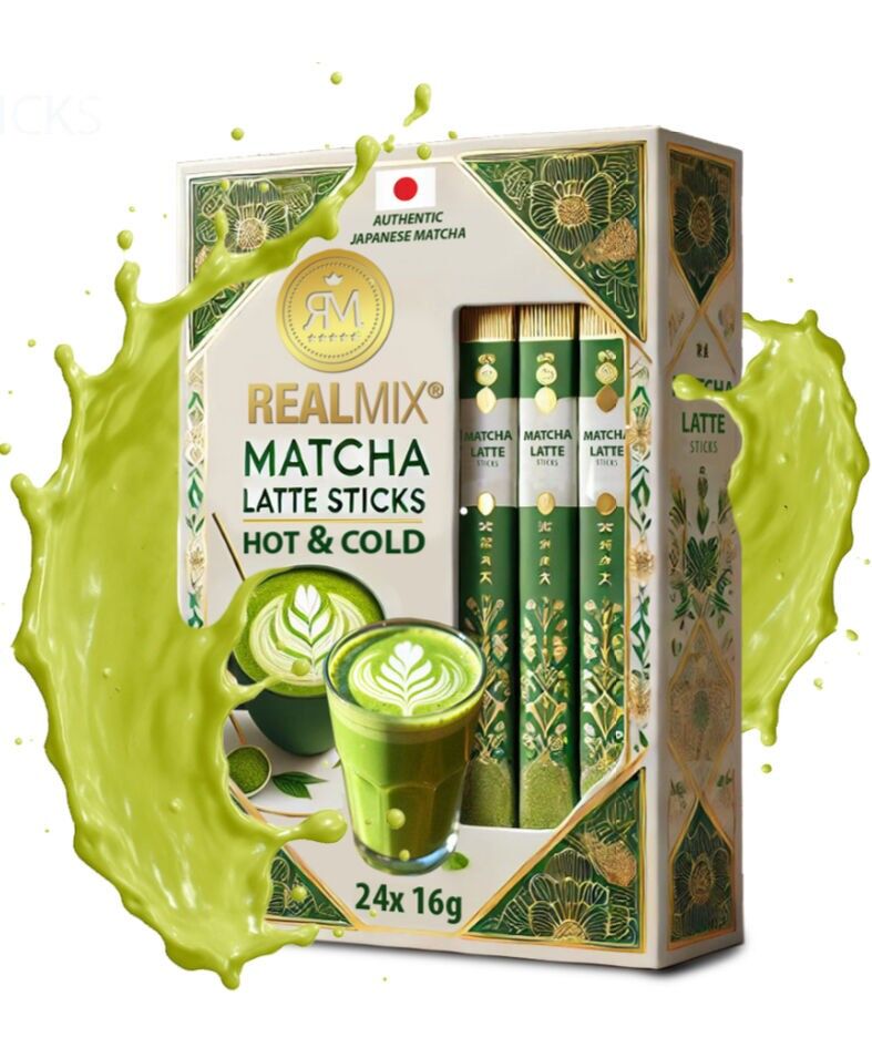 Achat REALMIX Matcha Japonais Authentique – Latte Sticks Onctueux, Thé Vert, 24 Sticks de 16g ...