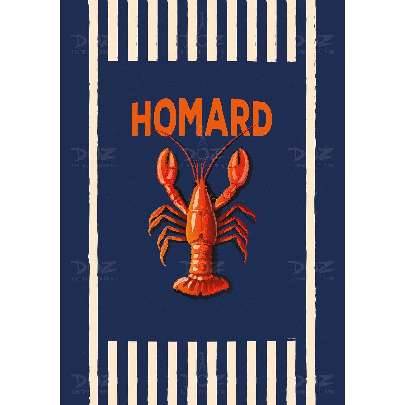 Achat Affiche DOZ - Collection de la mer - Homard- A3 en gros