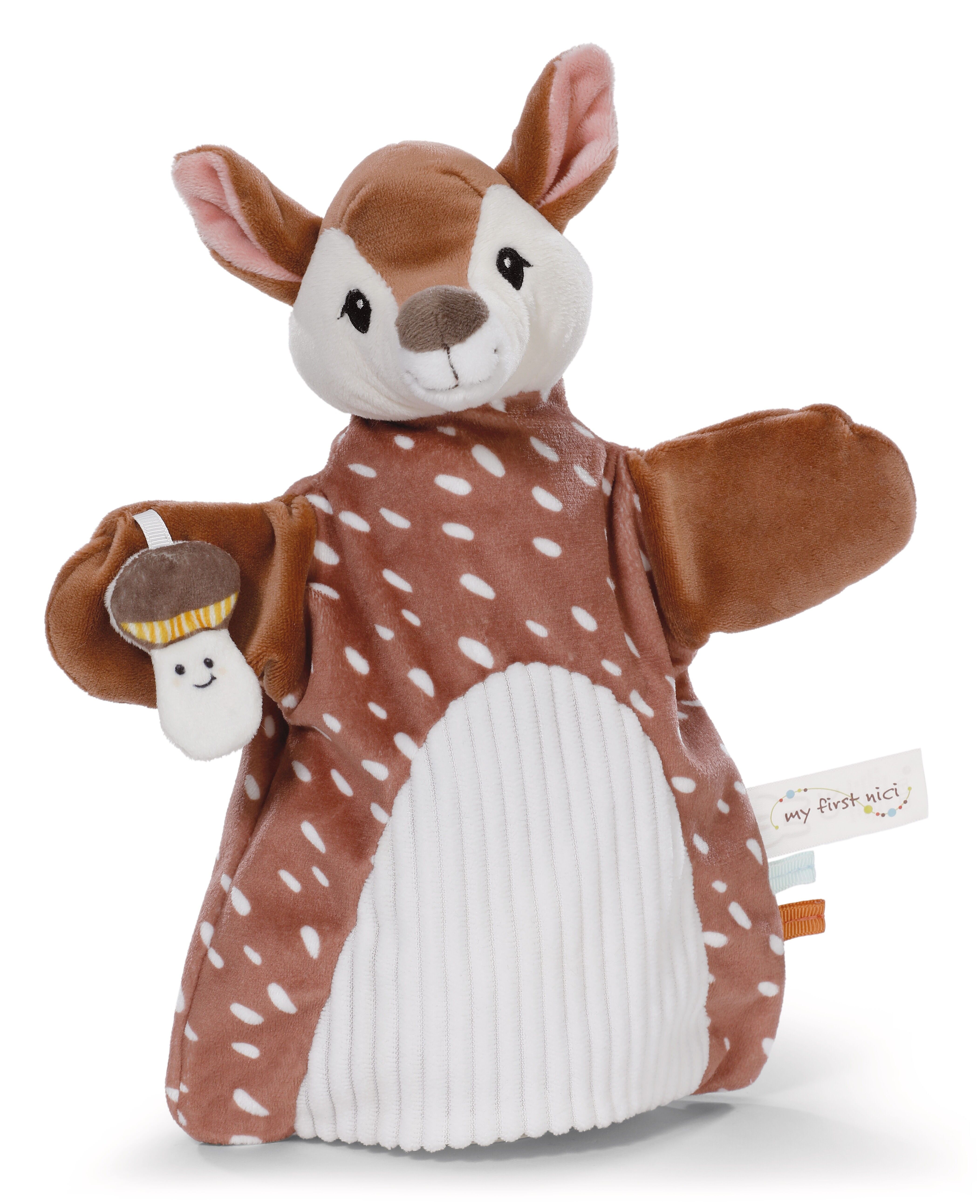 Buy wholesale Cuddly toy hand puppet fawn 2in1 26x25cm on header card